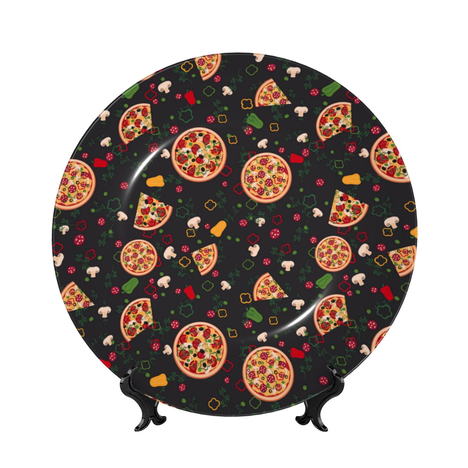 Balery Pizzas Mushrooms Print Bone China Decorative Plate Ceramic ...