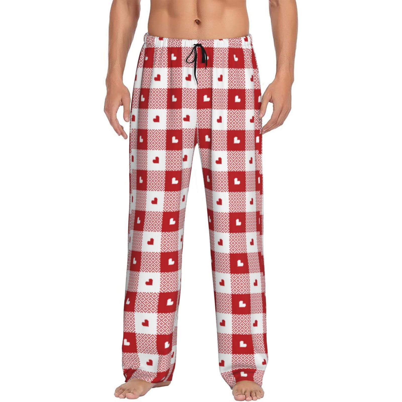 Balery Plaid Heart print Men's Pajama Pants,Ultra Lightweight Pjs ...