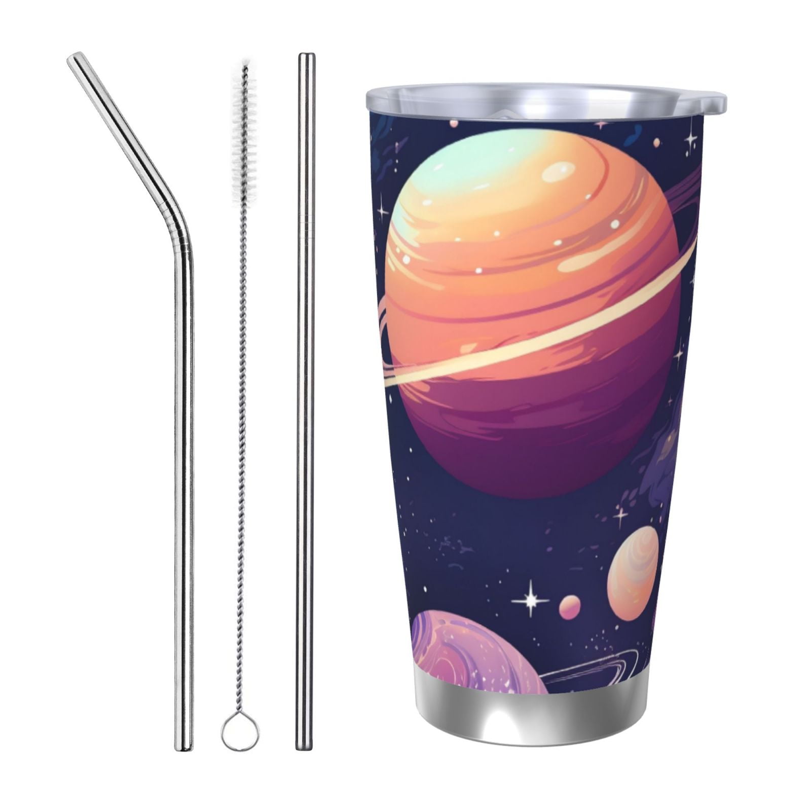 Balery Planet Pastel Galaxy Pattern 20oz Insulated Car Cup with Dual ...