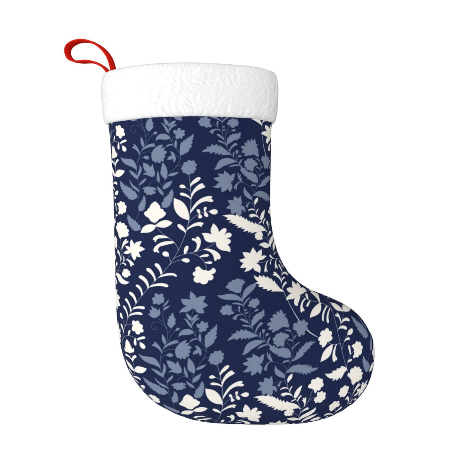 Balery Plant Pattern Christmas Stockings with Initials, 18" Large Knit ...
