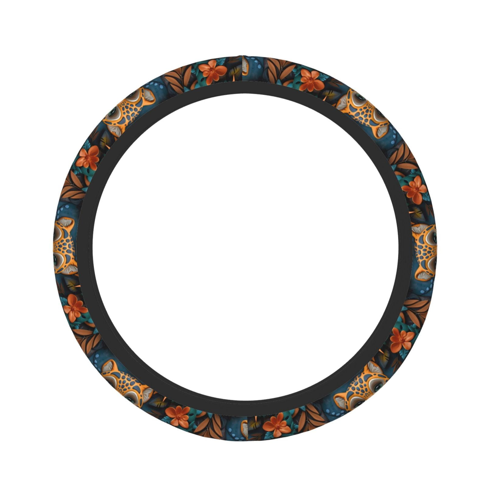 Balery Playful Leopard Art print Steering Wheel Covers Elastic ...