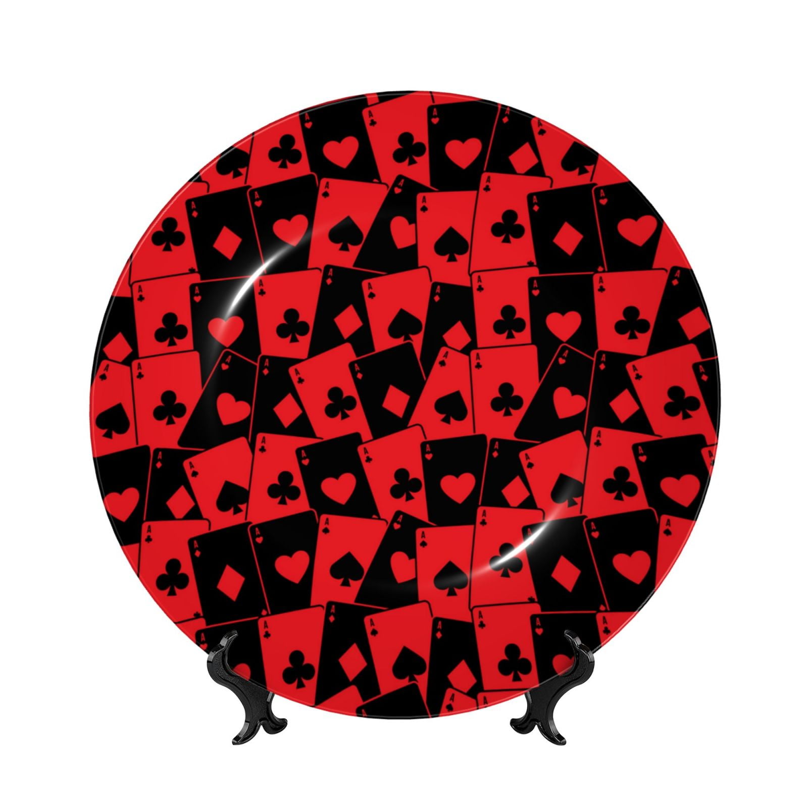 Balery Playing Cards Print Bone China Decorative Plate Ceramic Dinner ...