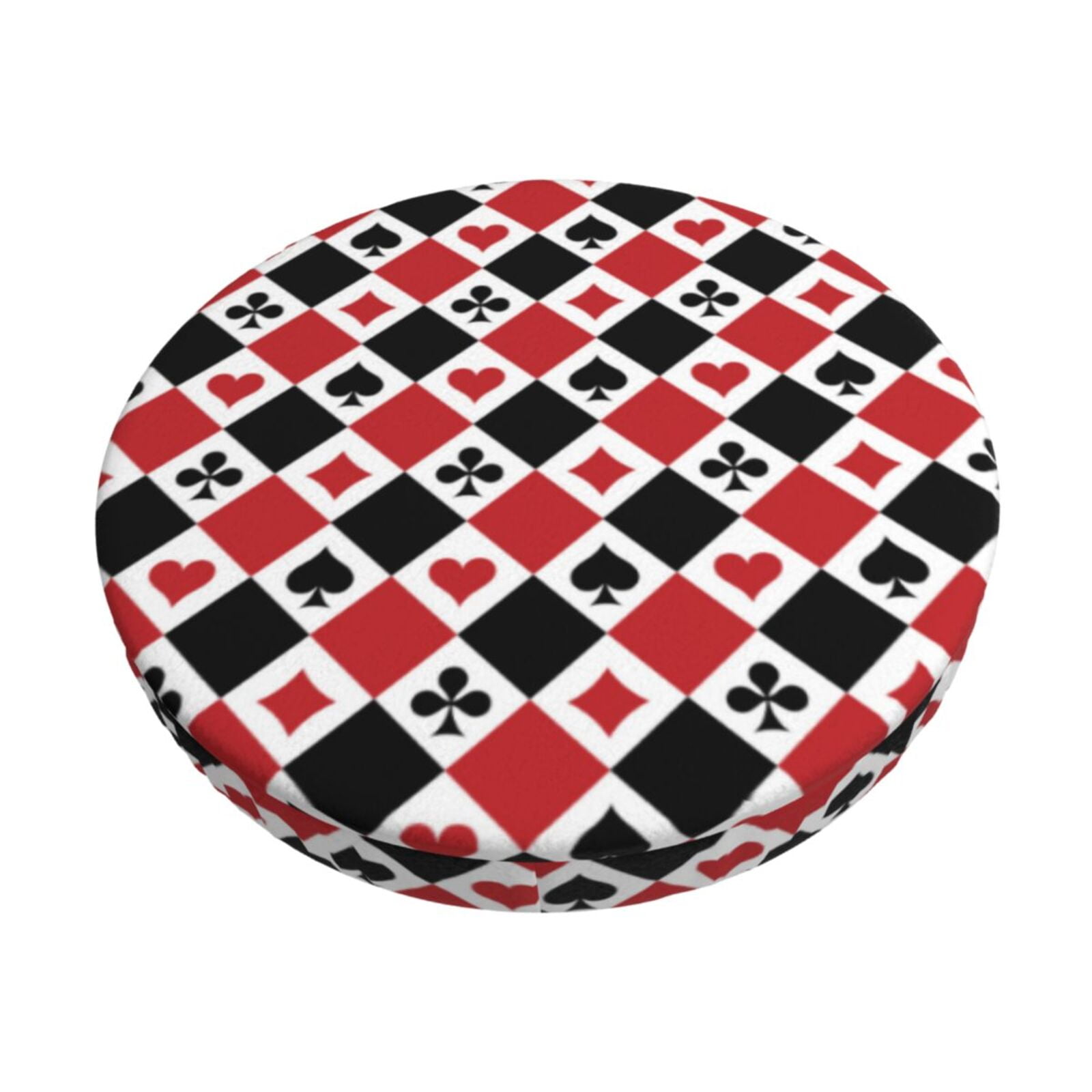 Balery Playing Cards Round Bar Stool Seat Covers Velvet Fabric ...