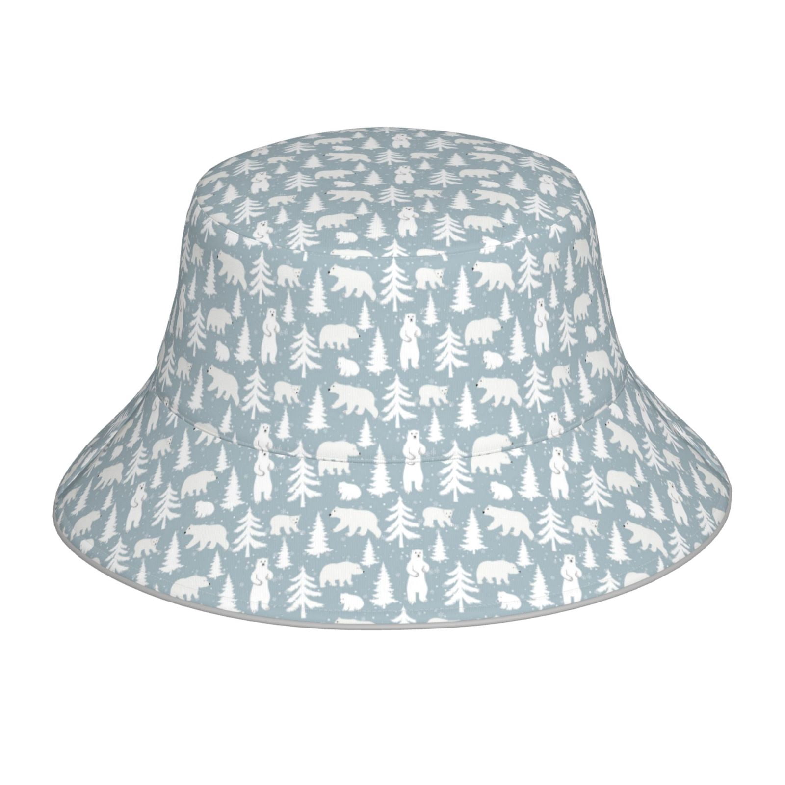 Balery Polar Bears And Snowy Winter Sun Hats for Men Women Bucket Hat ...
