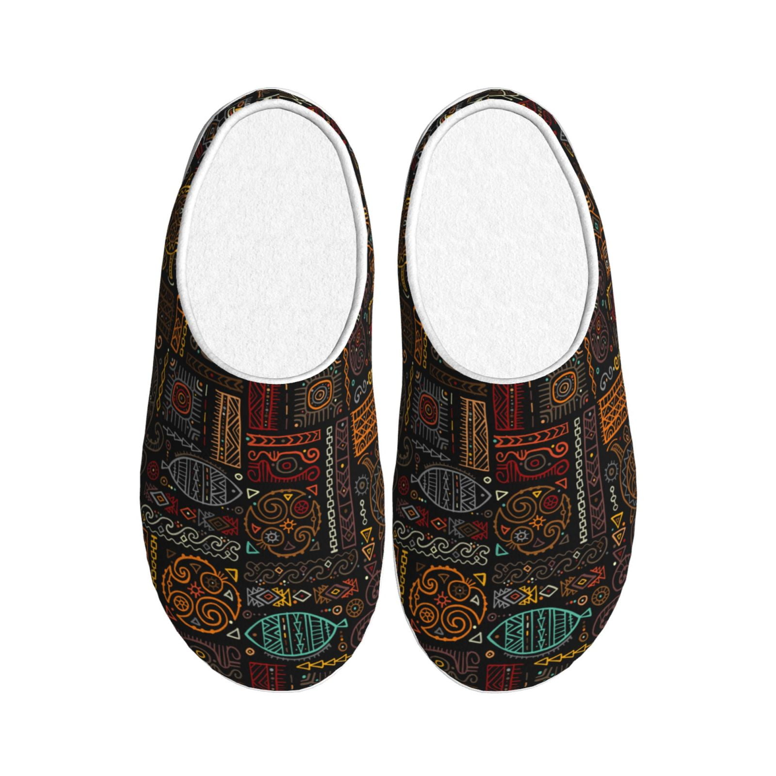 Balery Polynesian Turtles Pattern Women's Fuzzy Memory Foam Slippers ...