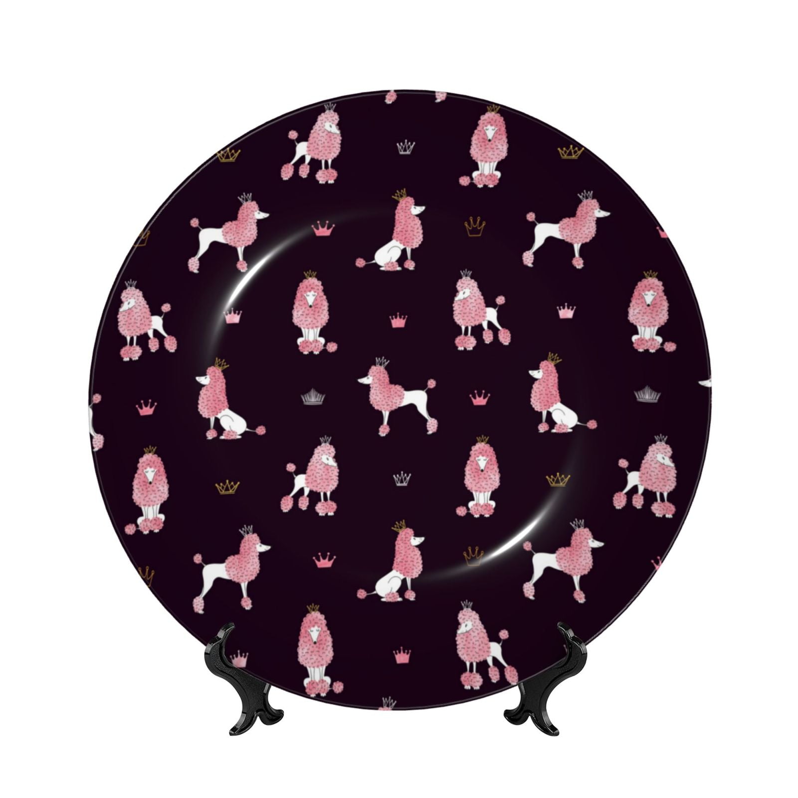 Balery Poodle Dog Print Bone China Decorative Plate Ceramic Dinner ...