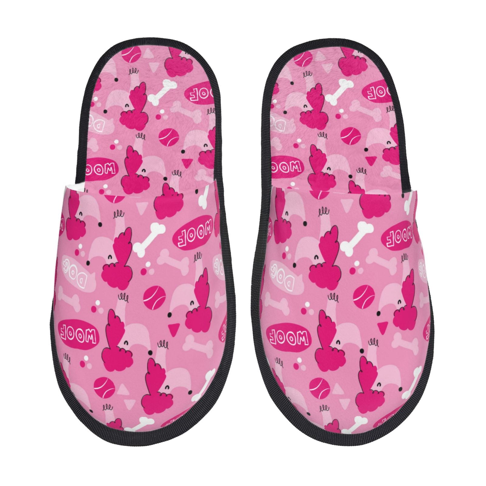 Balery Poodle Dog Slient Indoor Furry Fleece Comfort House Shoes Soft ...