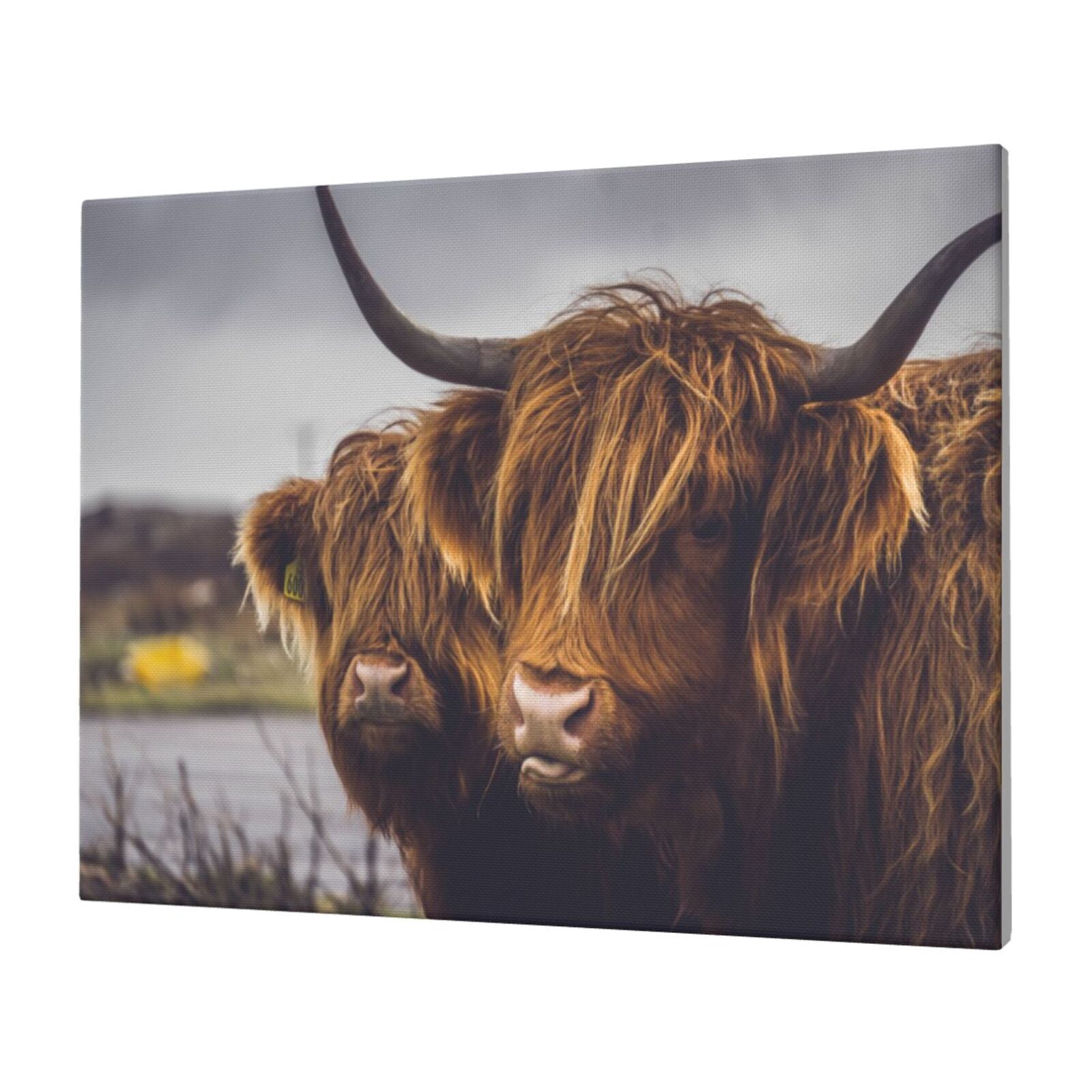 Balery Portrait Of Cow With Its Baby Cow Pattern Canvas Decorative ...