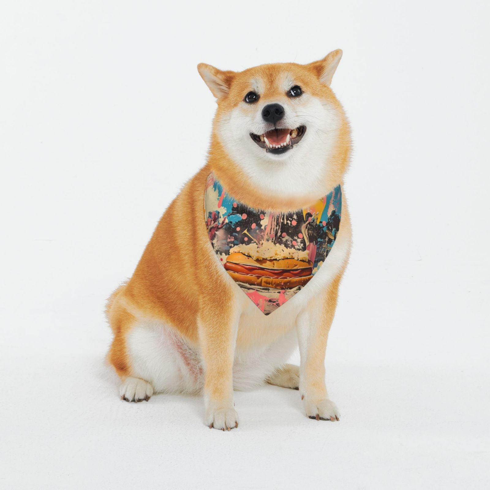 Balery Psychedelic Band Hotdog Art Pattern Pet Scarf for Dogs and Cats ...