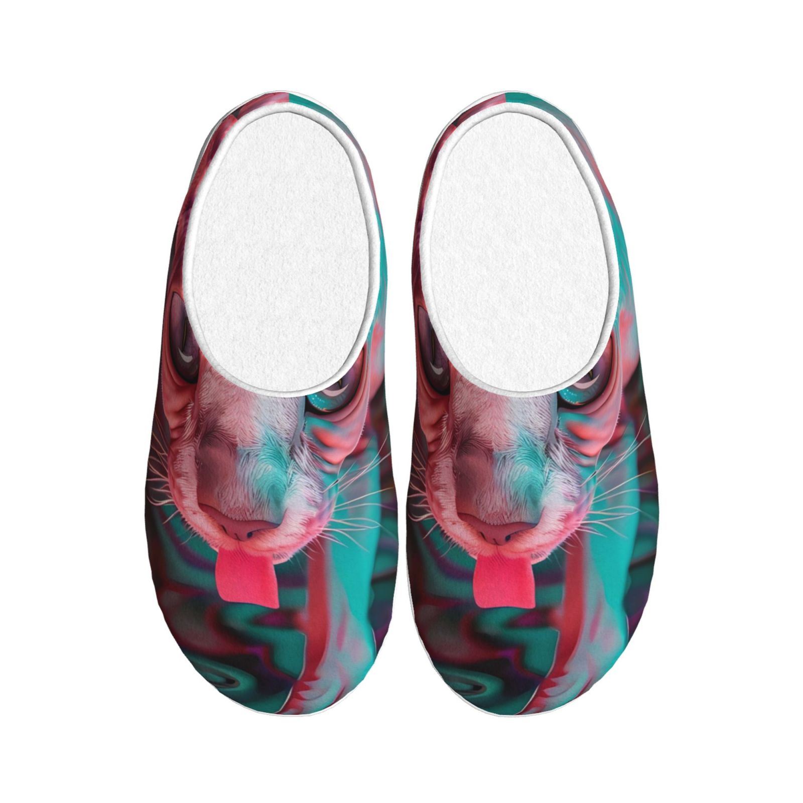 Balery Psychedelic Hairless Cat Pattern Women's Fuzzy Memory Foam ...