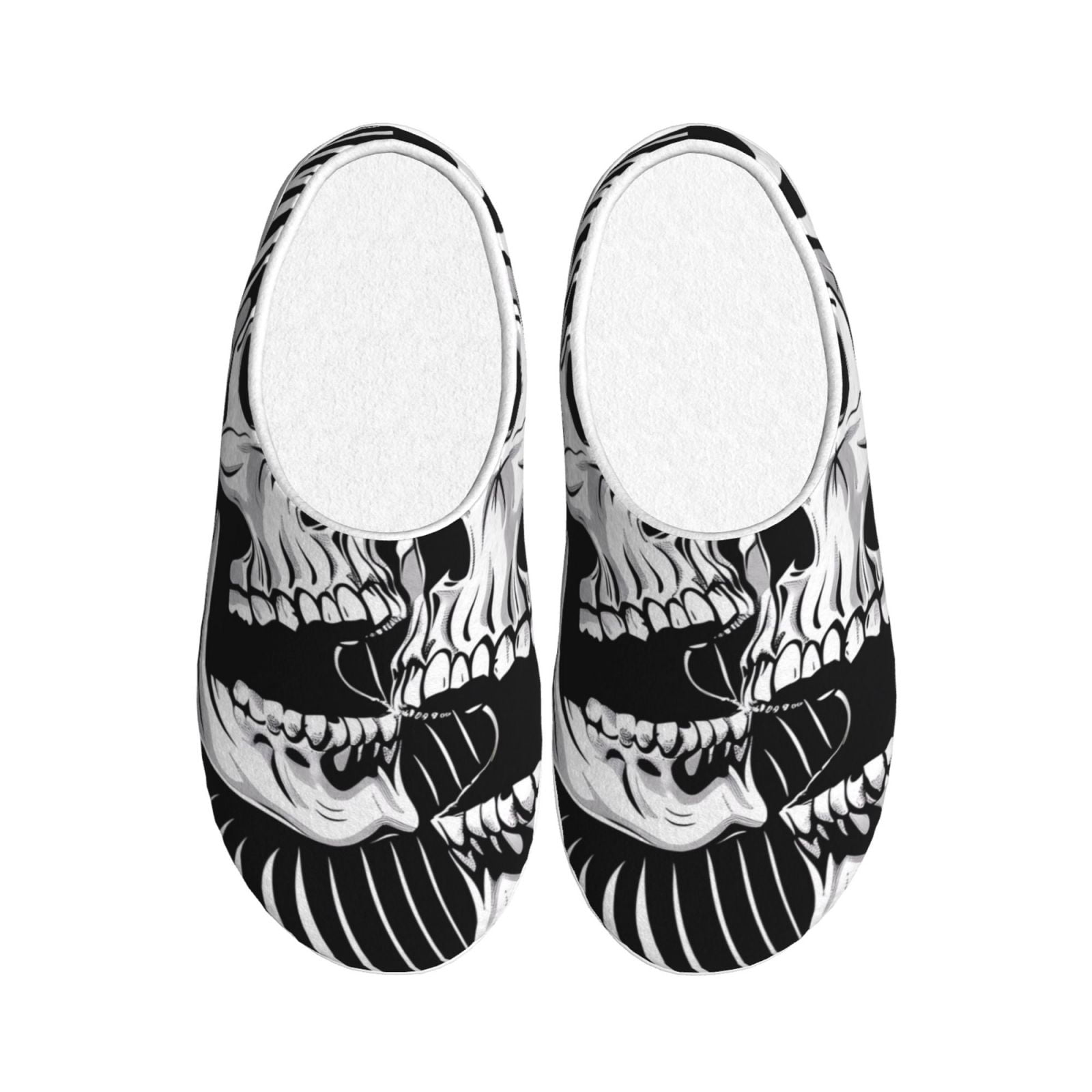 Balery Psychedelic Skull Illusion Art Pattern Women's Fuzzy Memory Foam ...