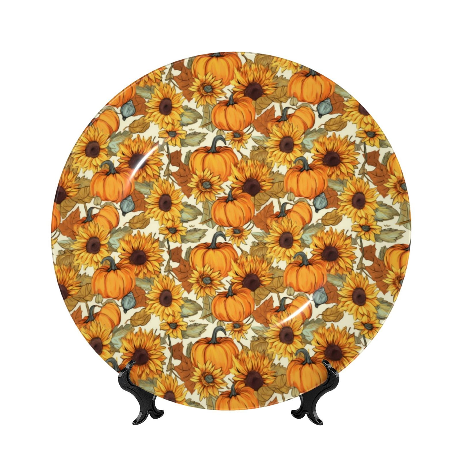 Balery Pumpkins And Sunflowers A Print Bone China Decorative Plate ...