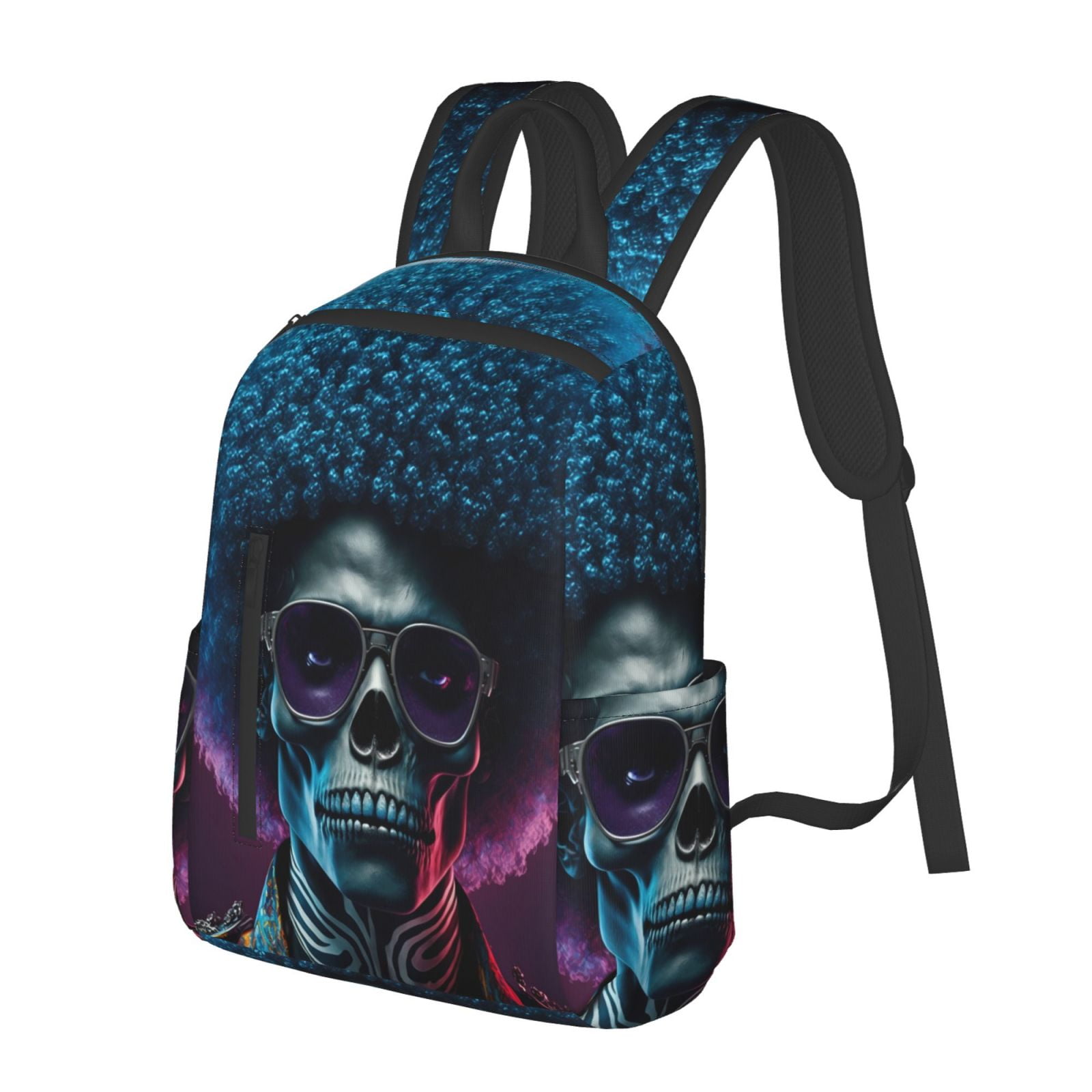 Balery Punk Style Blue Haired Skull Lightweight Backpack for Men and ...