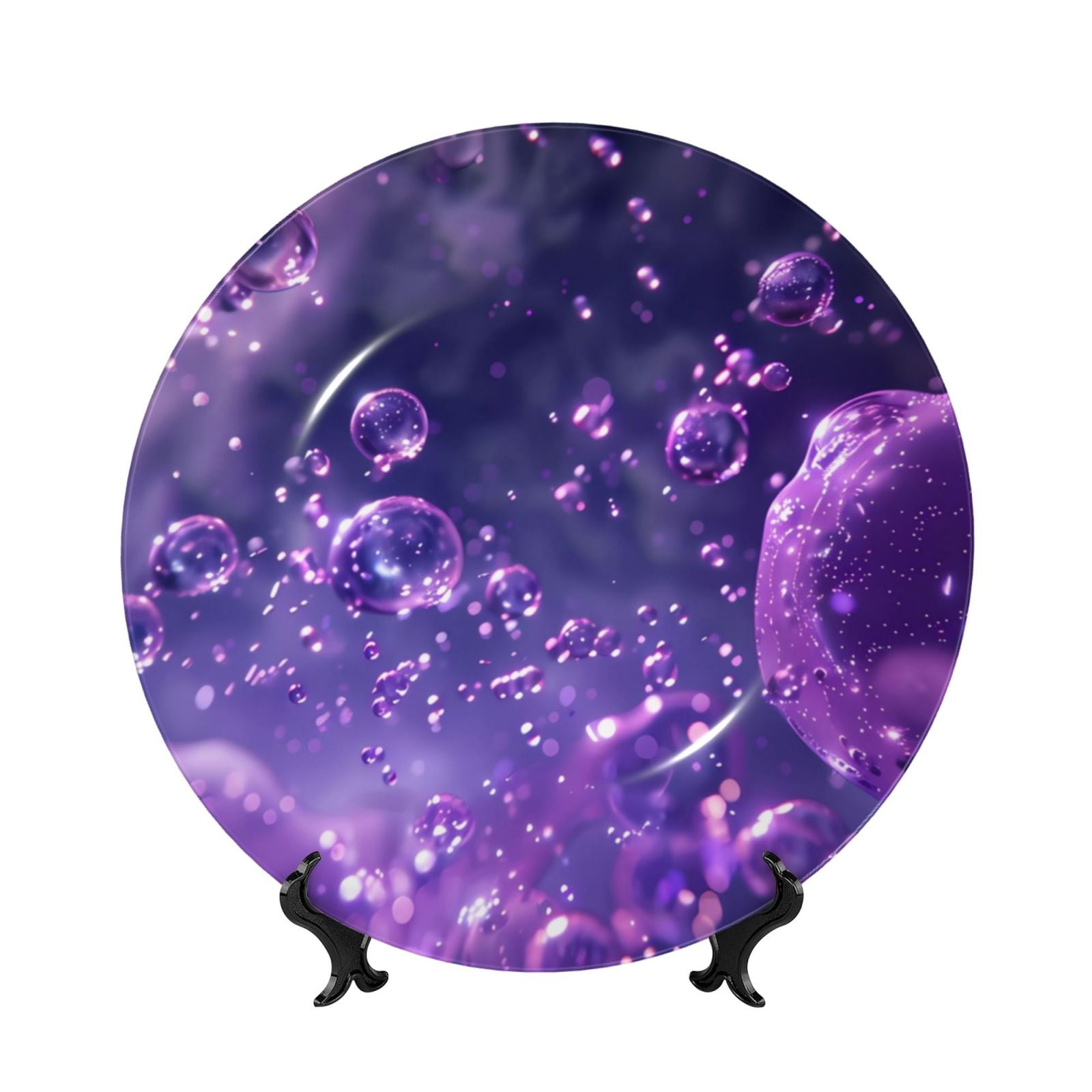 Balery Purple Bubble Abstract Art Print Bone China Decorative Plate ...