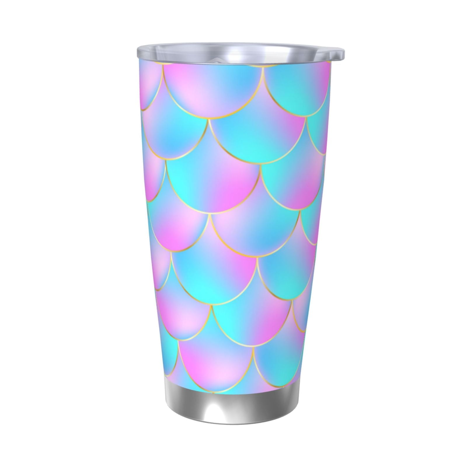 Balery Purple Dragon Scales Pattern 20oz Insulated Car Cup with Dual ...