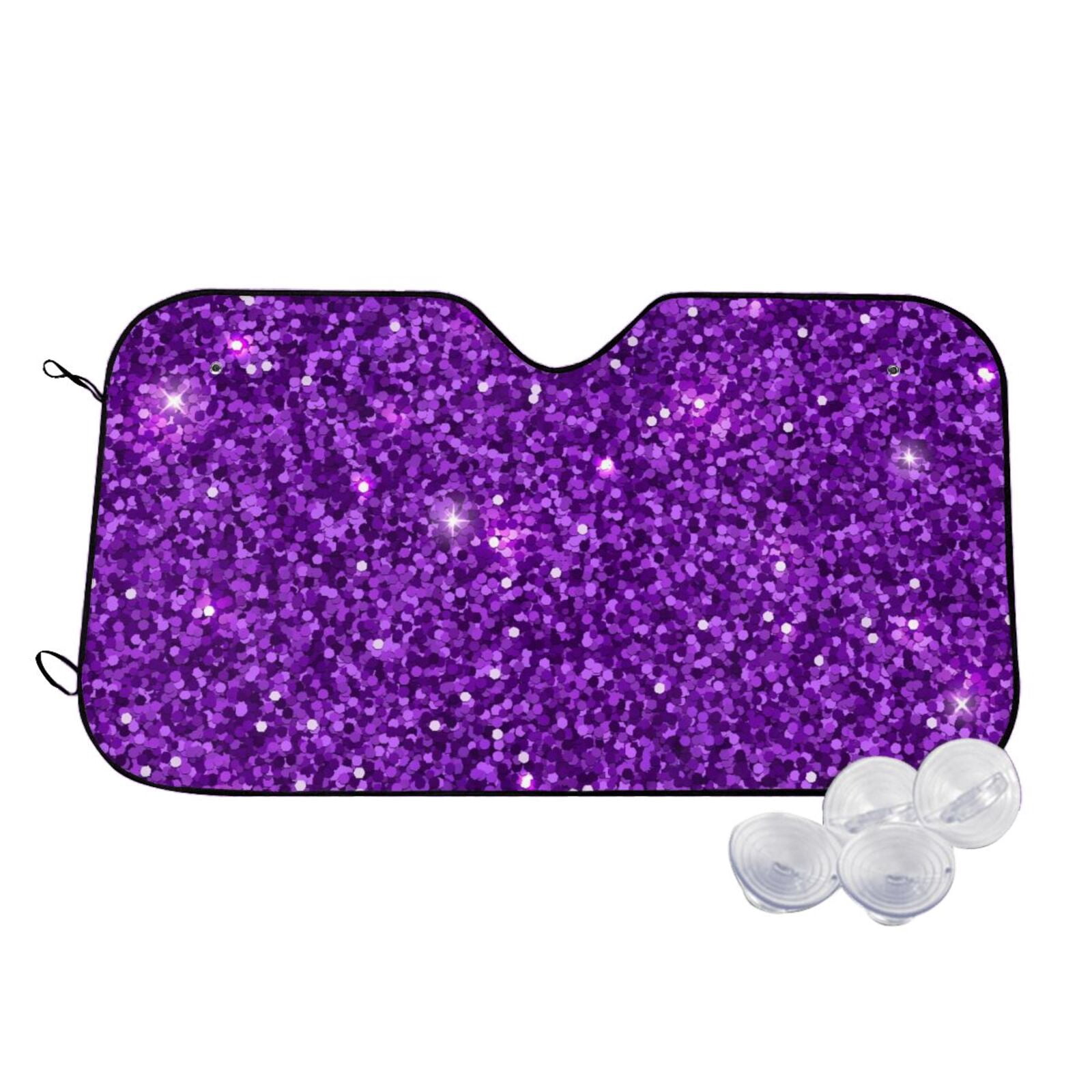 Balery Purple Glitter Windshield Sun Shade, Car Front Window Sunshade ...