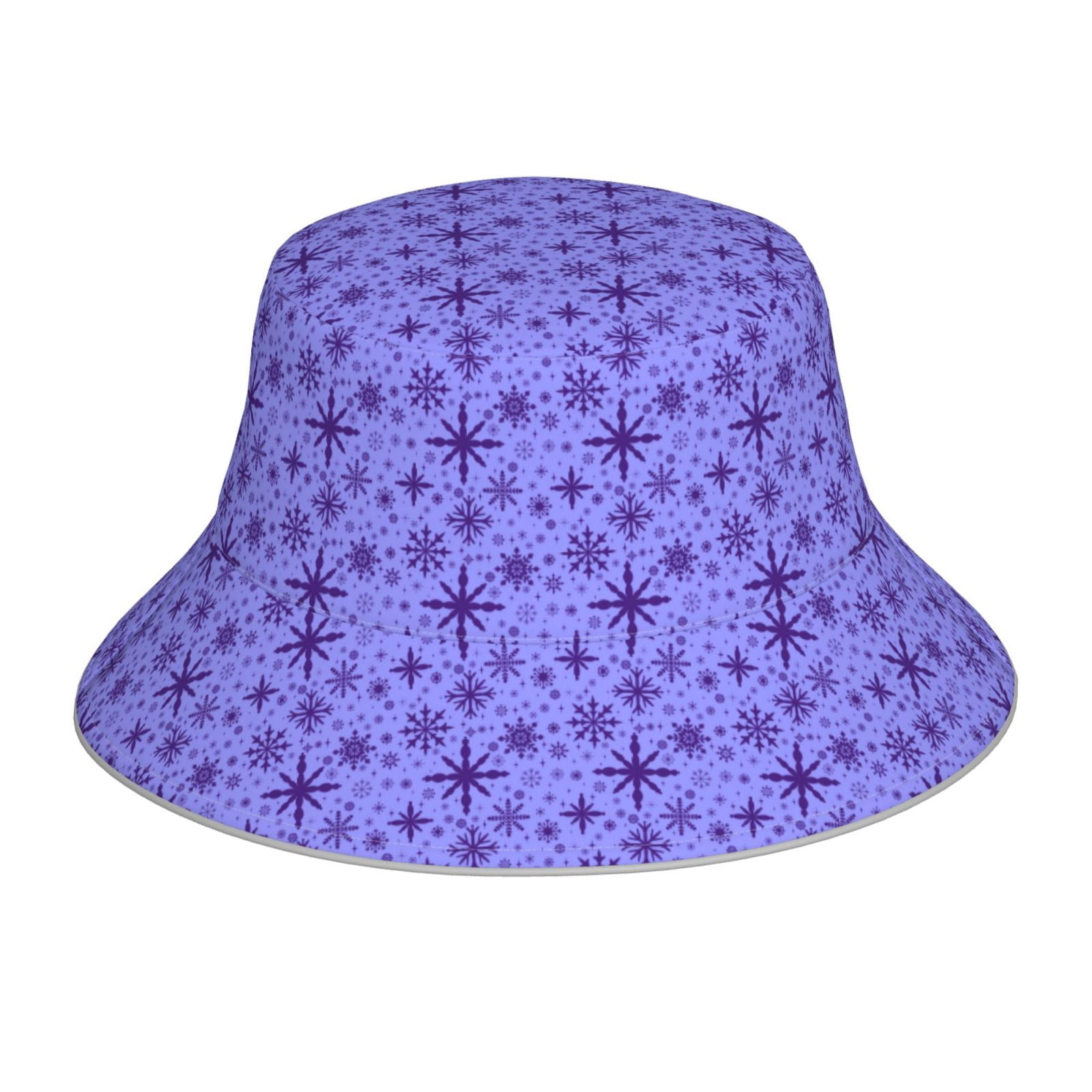 Balery Purple Snowflake Elegance Sun Hats for Men Women Bucket Hat UPF ...