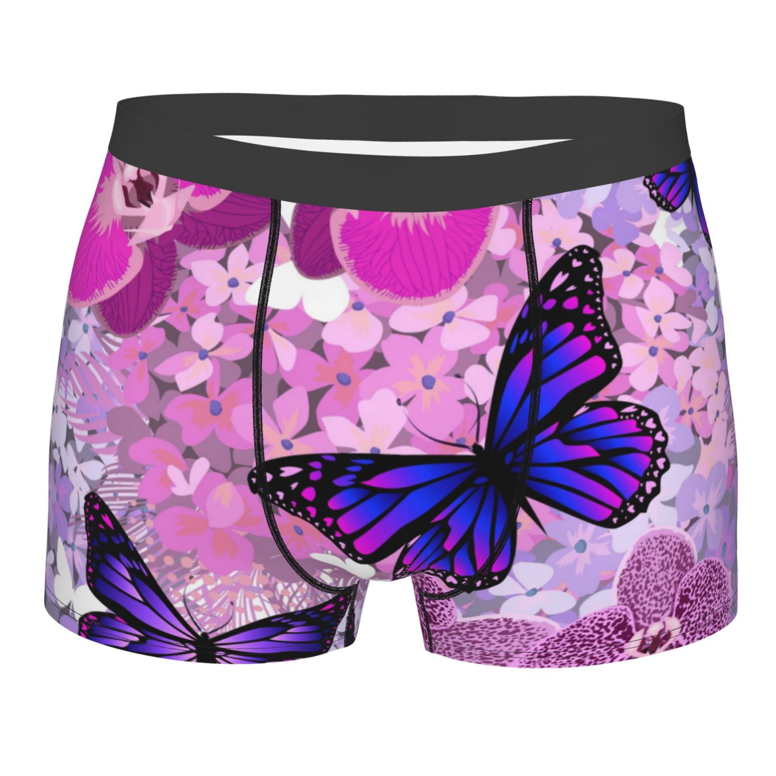 Balery Purple Vintage Butterfly Men's Boxer Briefs, Soft and Breathable ...