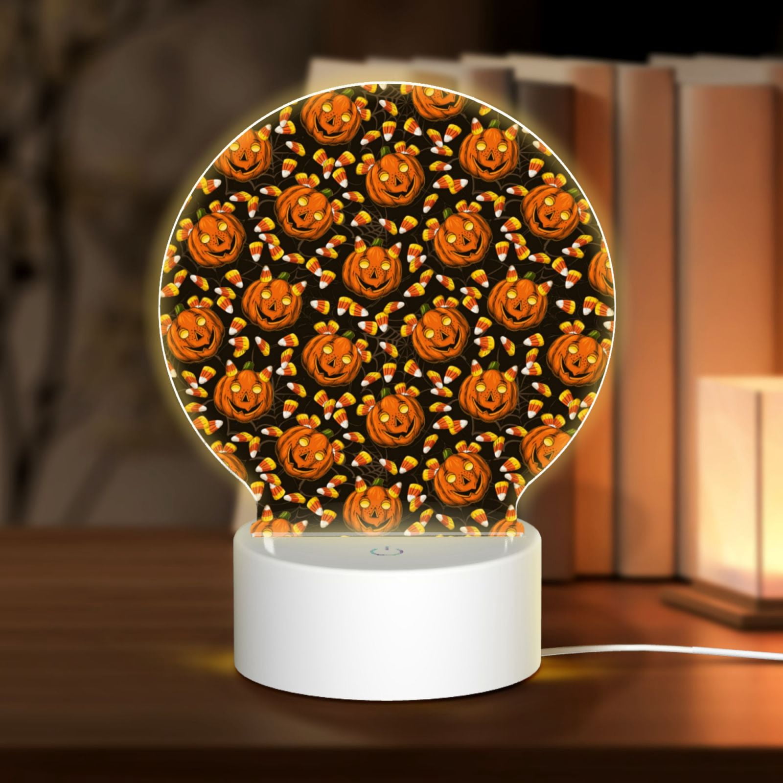 Balery Quirky Corn Pumpkin Pattern Acrylic Night Light Gift with 3 ...