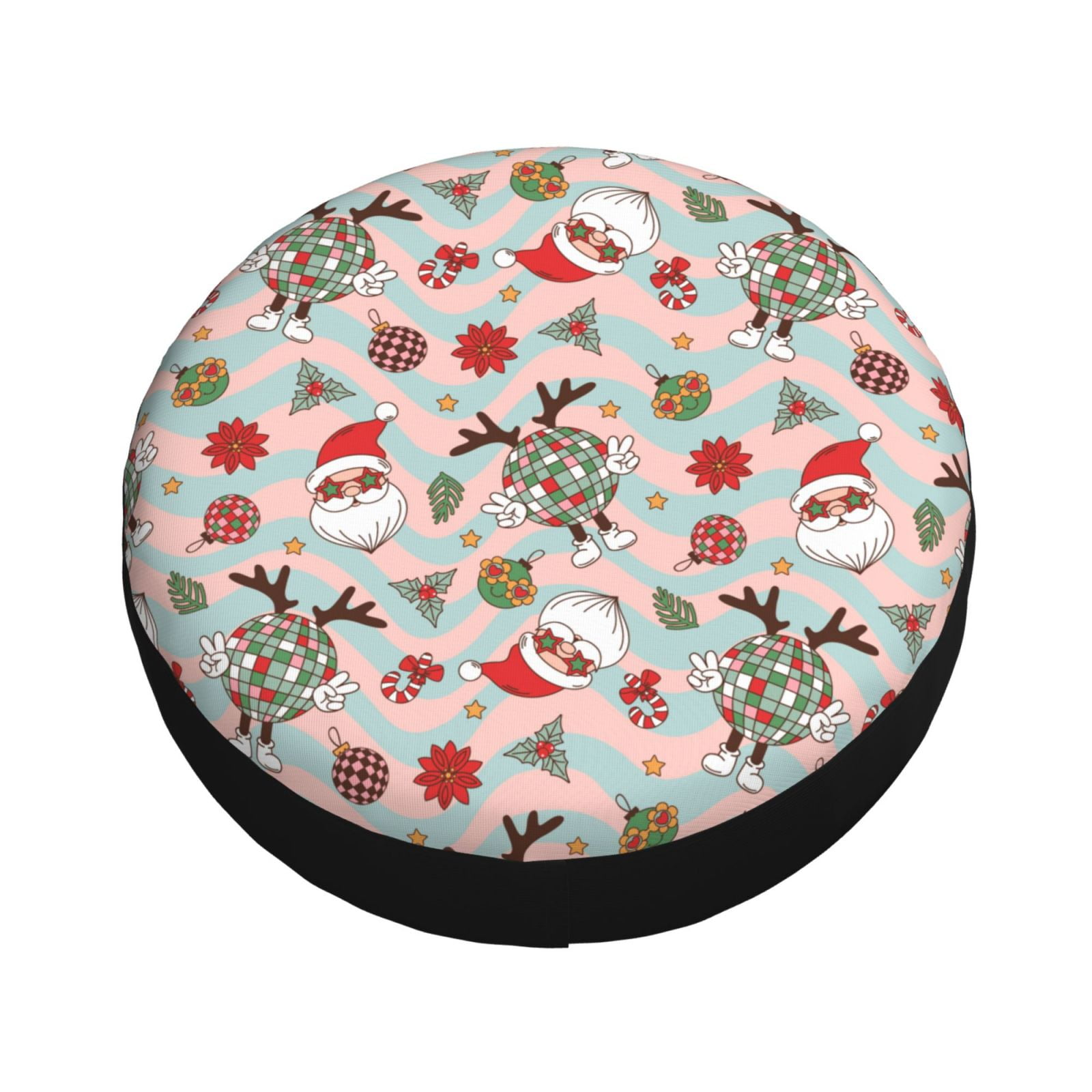 Balery Quirky Santa Reindeer Retro Wave Tire Covers - Tough Tire Wheel ...