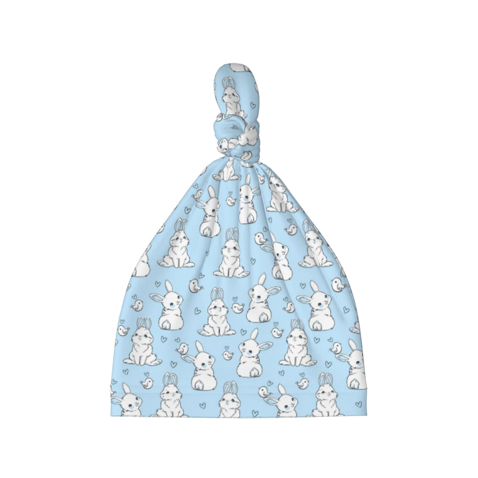 Balery Rabbit And Bird Pattern Baby Beanie, Knotted Baby Hat, Infant ...