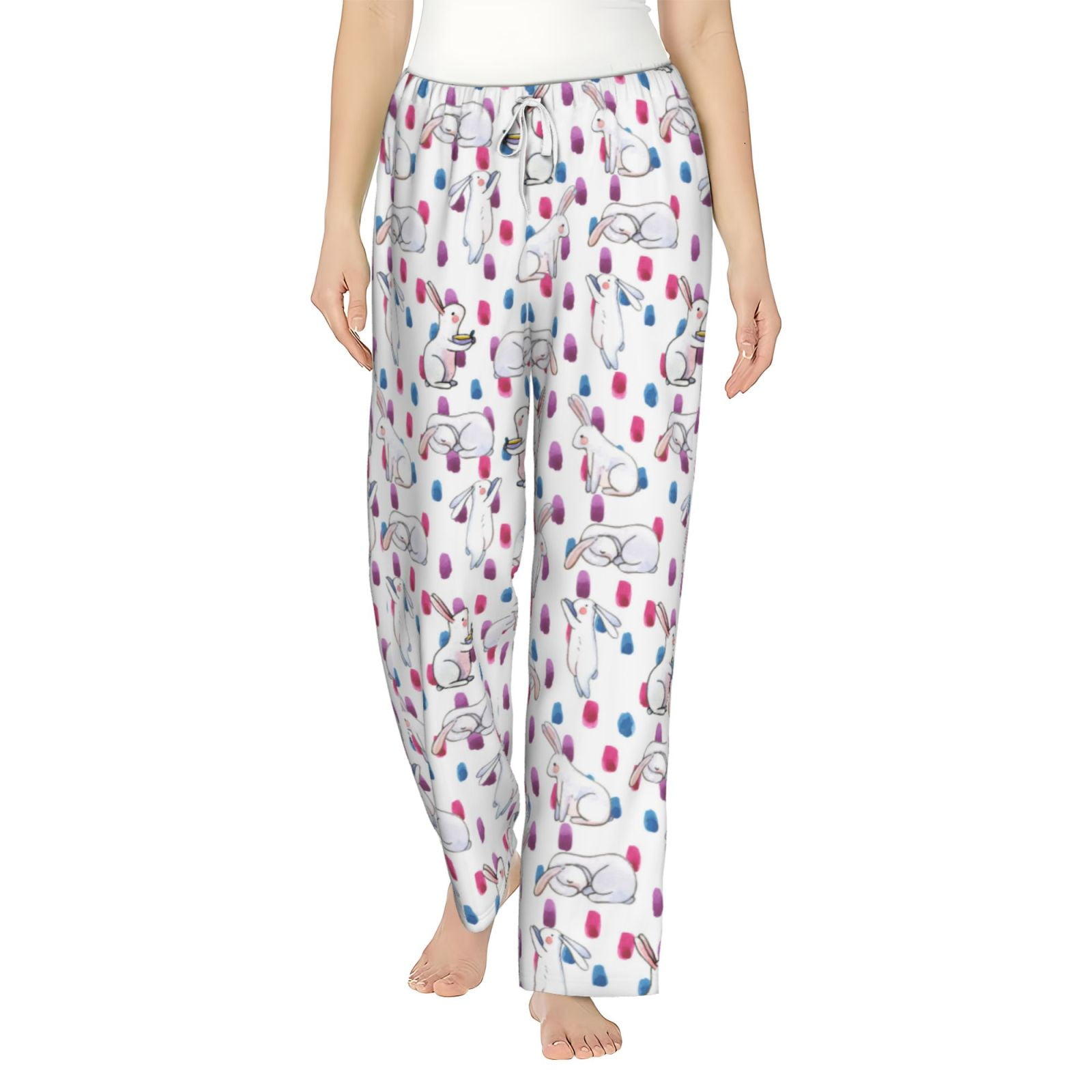 Balery Rabbit Eating print Women's Pajama Pants,Ultra Lightweight Pjs ...