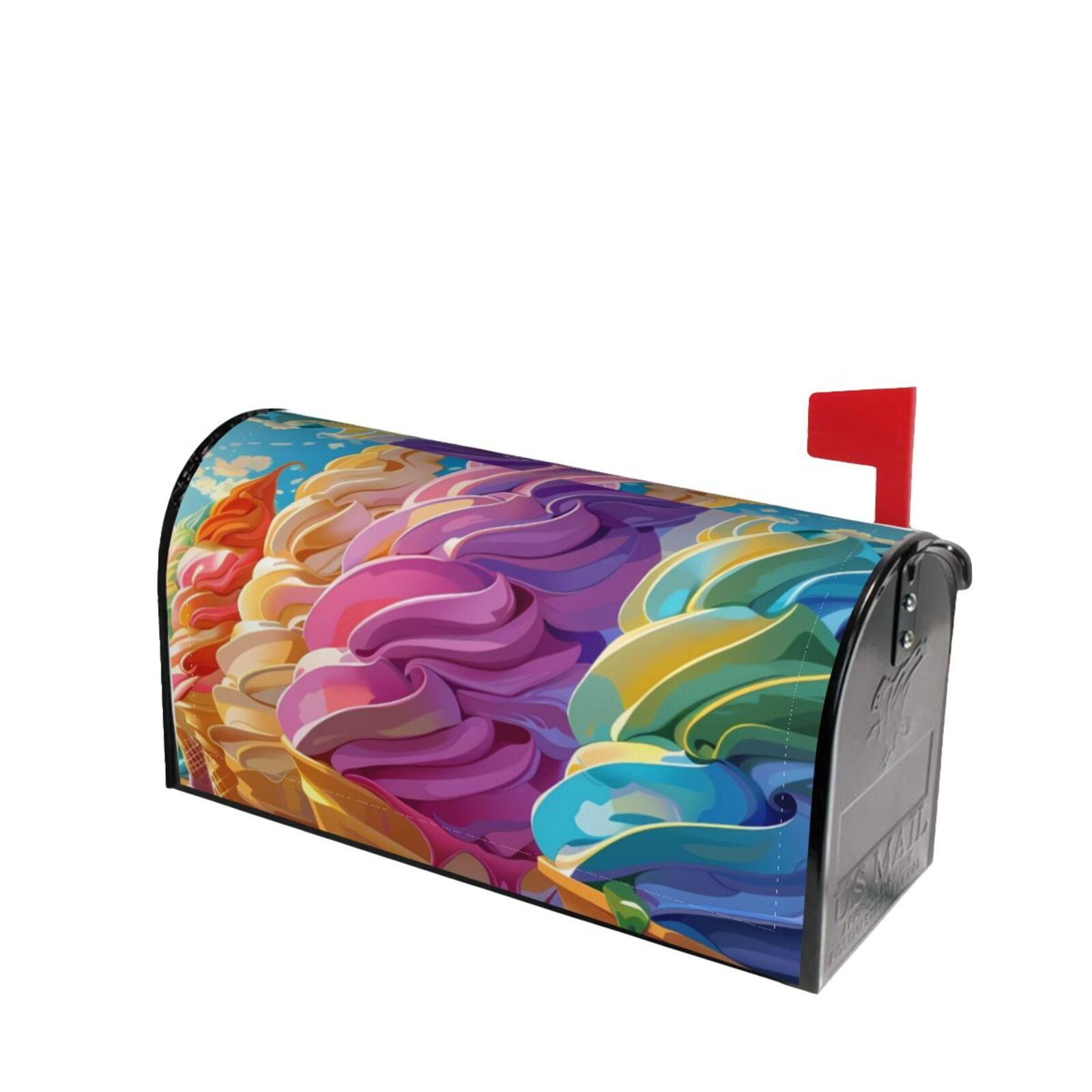Balery Rainbow Melting Ice Cream Mailbox Cover - Standard Size-25.5x21 ...