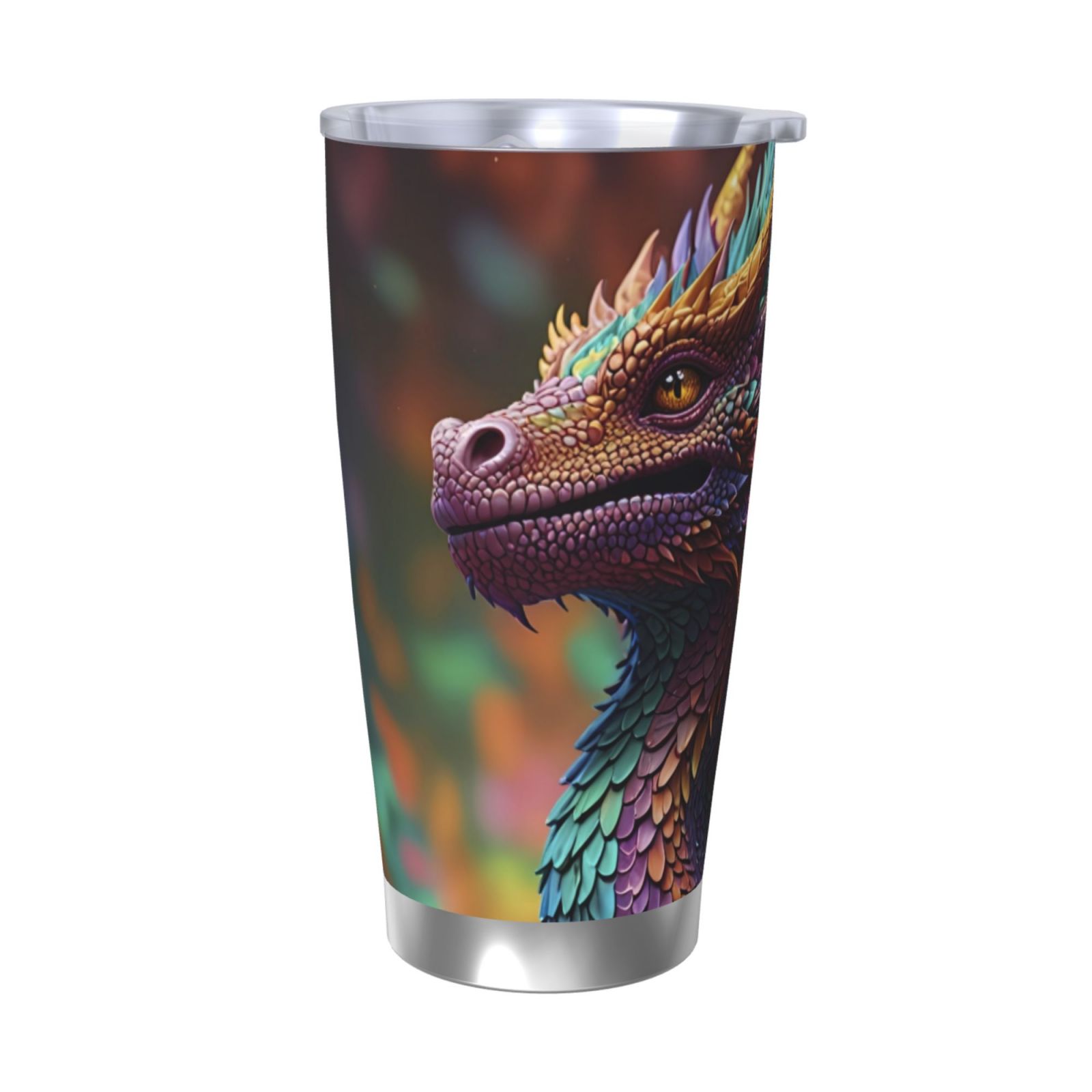 Balery Rainbow Scales Fantasy Dragon Pattern 20oz Insulated Car Cup ...