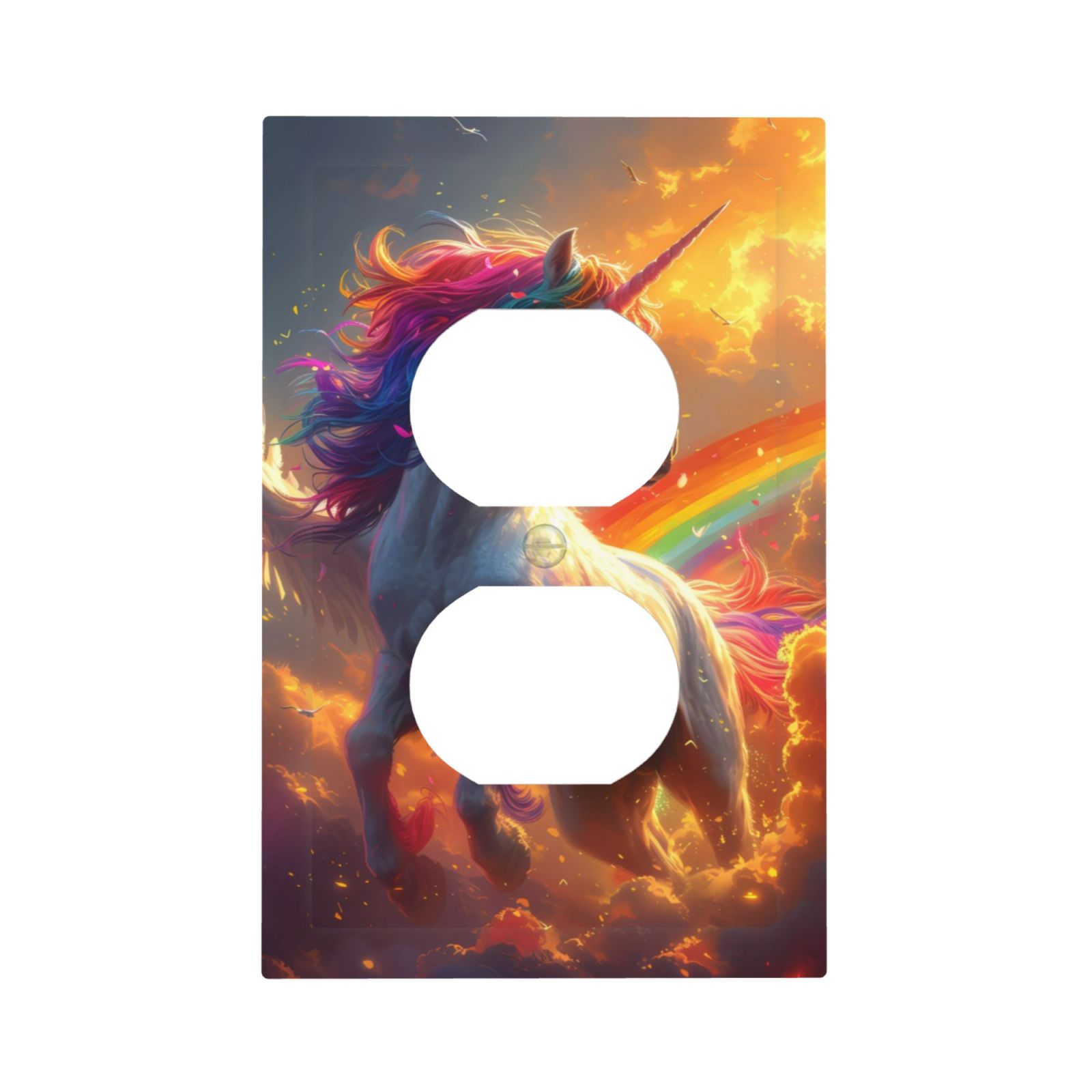 Balery Rainbow Sunset Cloud White Horse for Duplex Wall Plates Kit ...