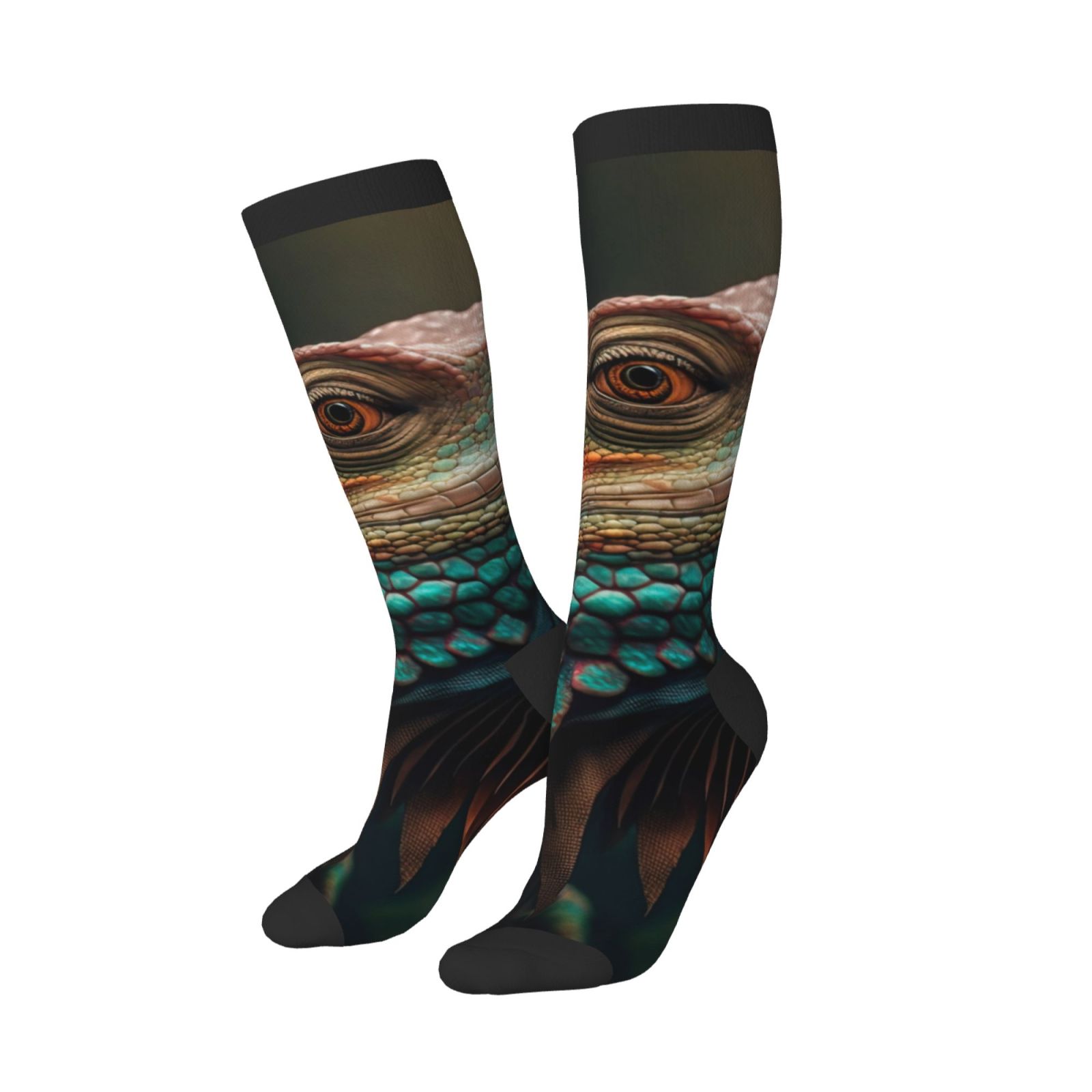 Balery Realistic Colorful Chameleon Printed Novelty Socks Men's Women's ...