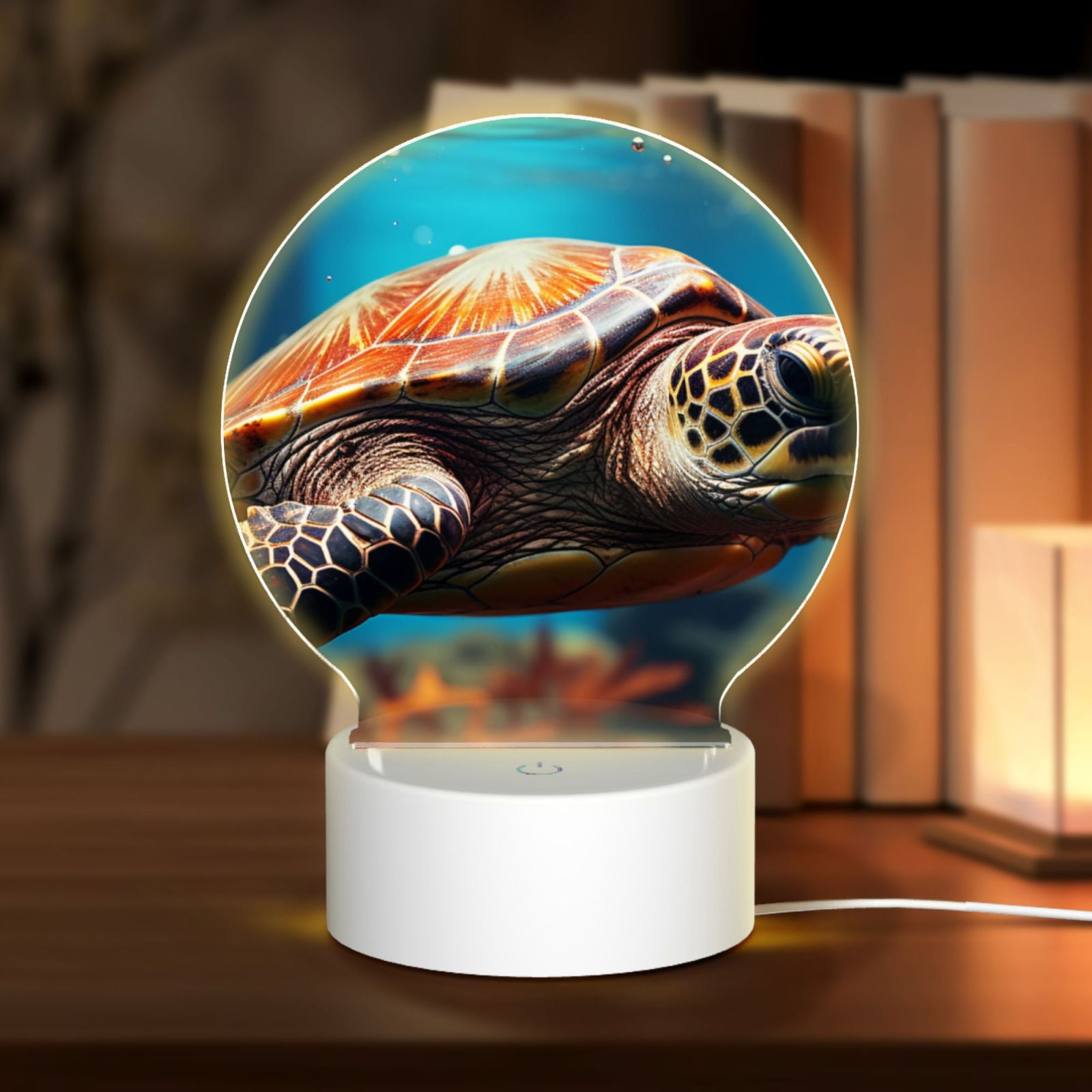 Balery Realistic Turtle Pattern Acrylic Night Light Gift with 3 Color ...