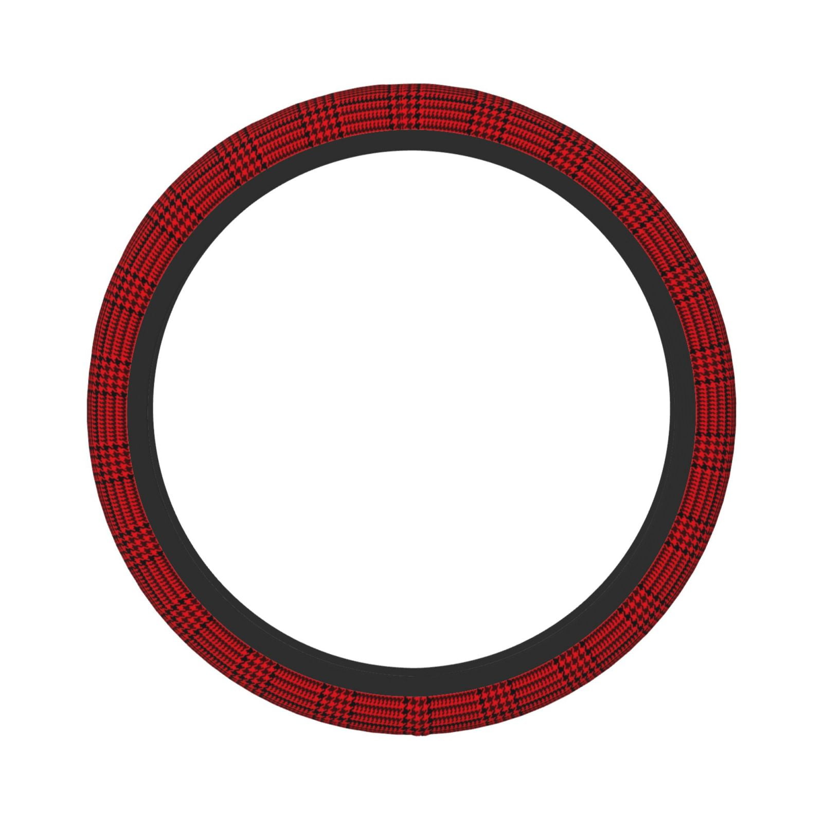 Balery Steering Wheel Covers Red Black Houndstooth Elastic Skidproof ...