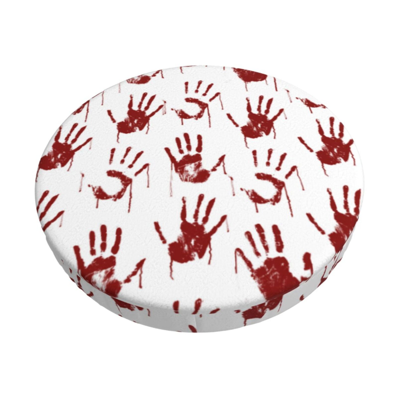 Balery Red Bloody Scary Hands2 Round Bar Stool Seat Covers Velvet ...
