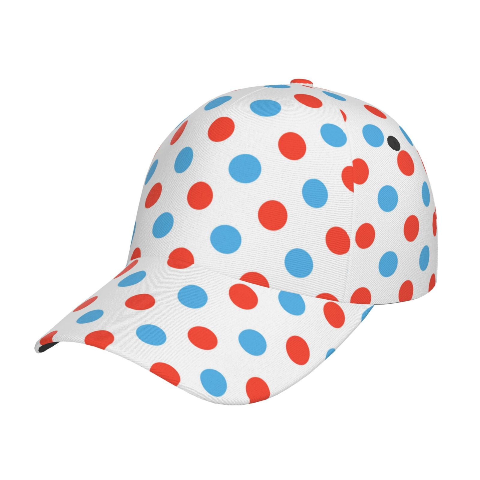 Balery Red Blue Polka Dots Baseball Cap For Women Men,Adjustable Size ...
