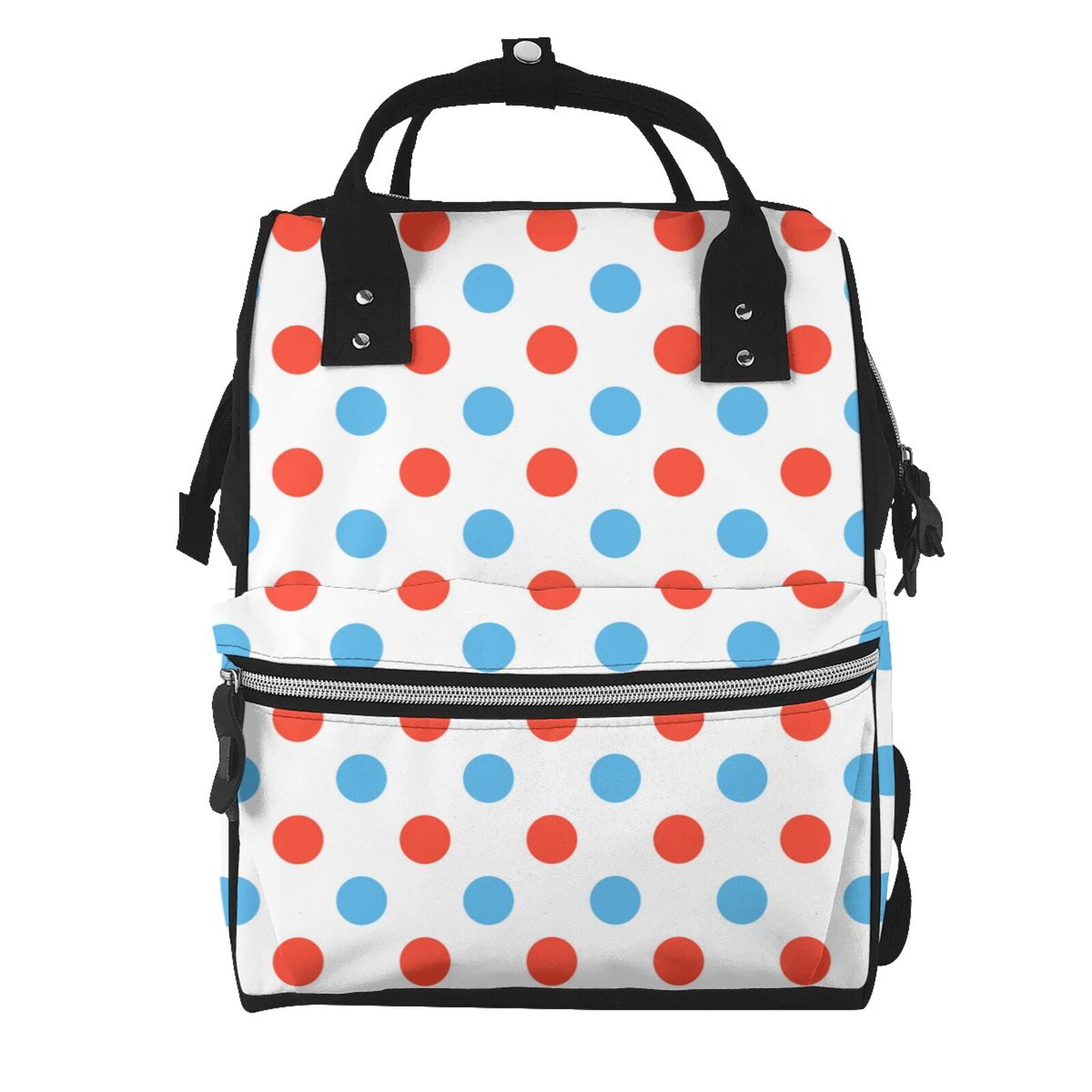 Balery Red Blue Polka Dots Mummy Backpack - Waterproof Twill Canvas ...