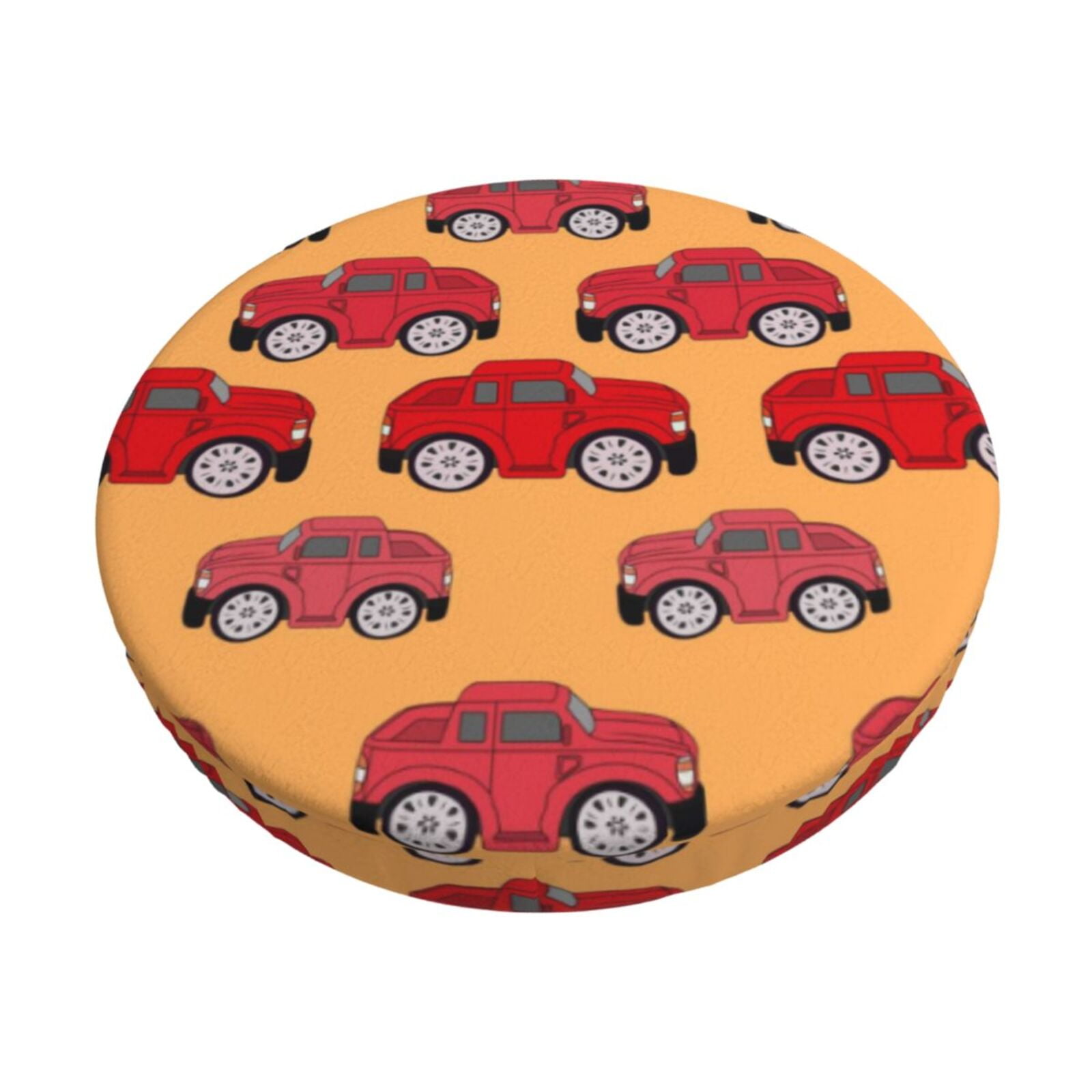 Balery Red Cars Velvet Round Bar Chair Cushion Cover Adjustable ...