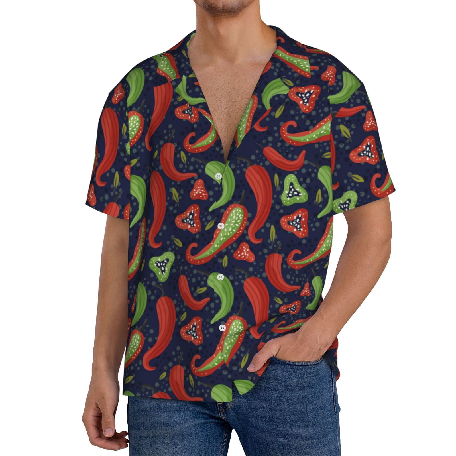 Balery Red Chili Men's Casual Button Down Shirt Short Sleeve Textured ...