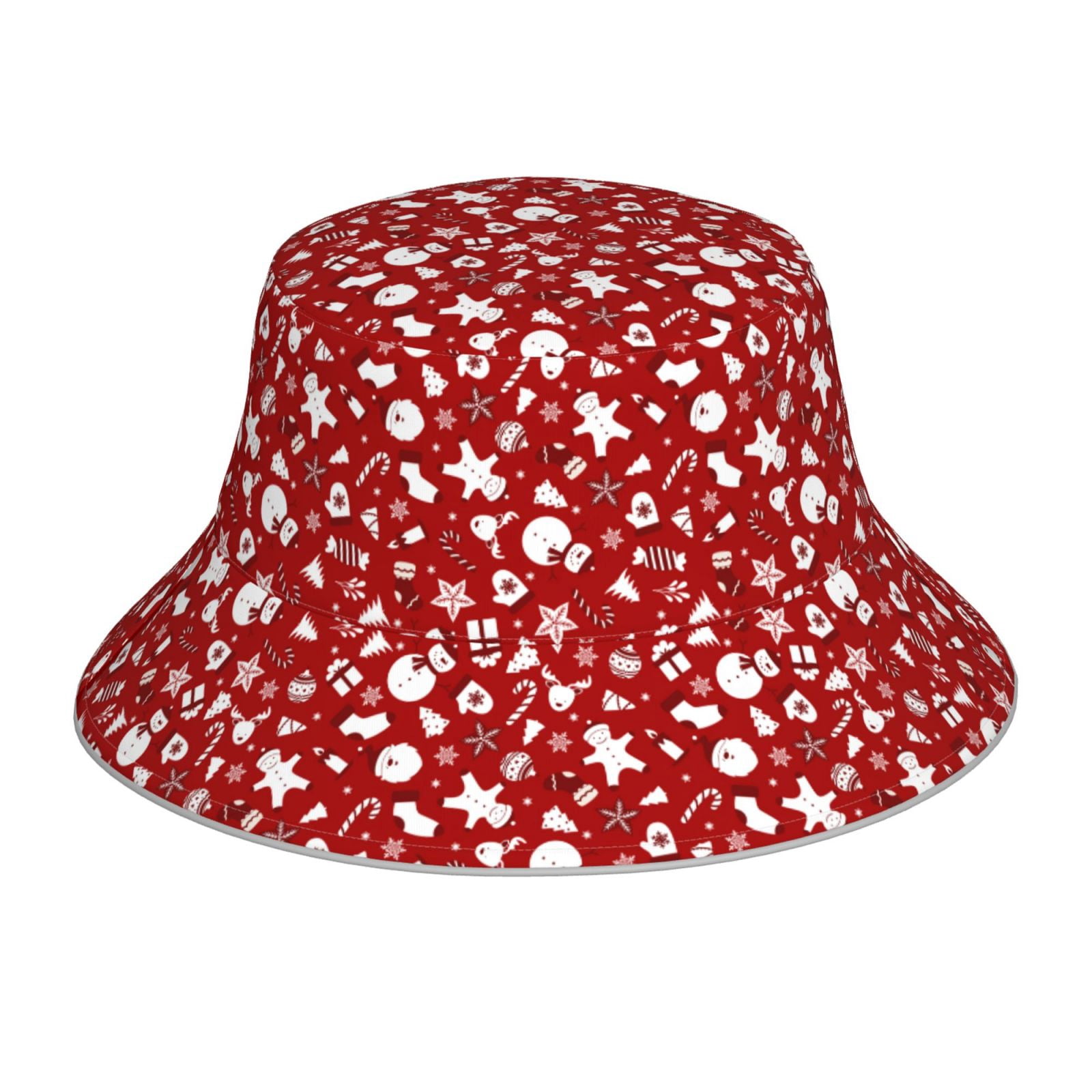 Balery Red Christmas Cheer. Sun Hats for Men Women Bucket Hat UPF 50 ...