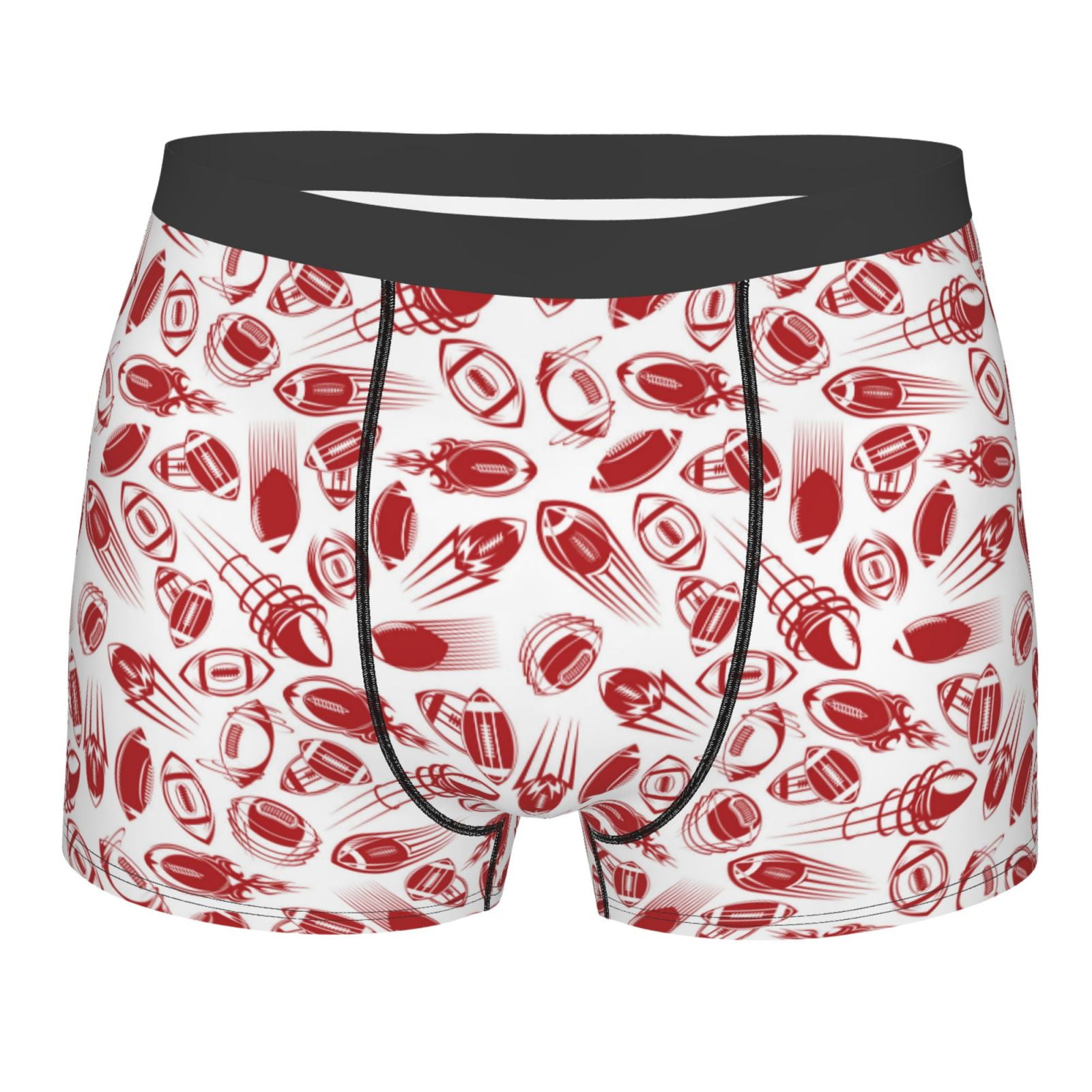 Balery Red Football Men's Boxer Briefs, Soft and Breathable Cotton ...