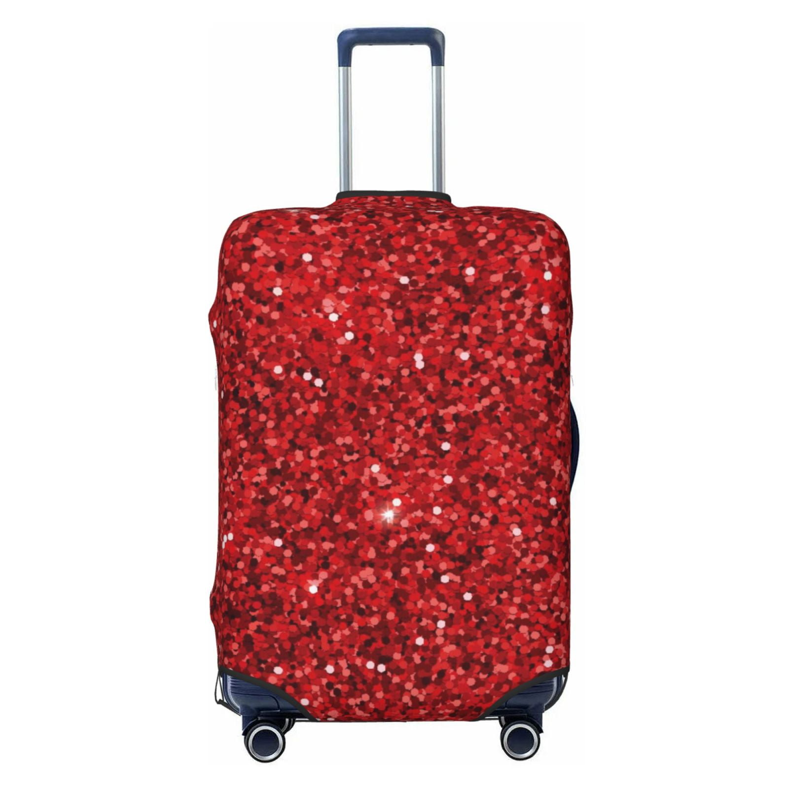 Balery Red Glitter Luggage Cover Protector, Scratch And Dirt Resistant ...