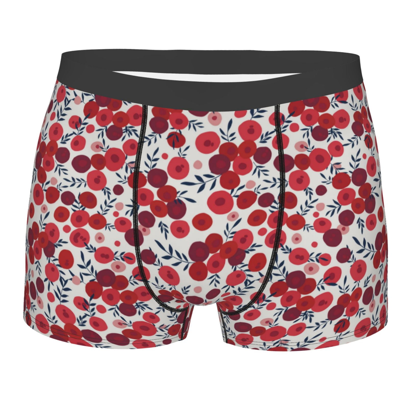 Balery Red Hawthorn Men's Boxer Briefs, Soft and Breathable Cotton ...