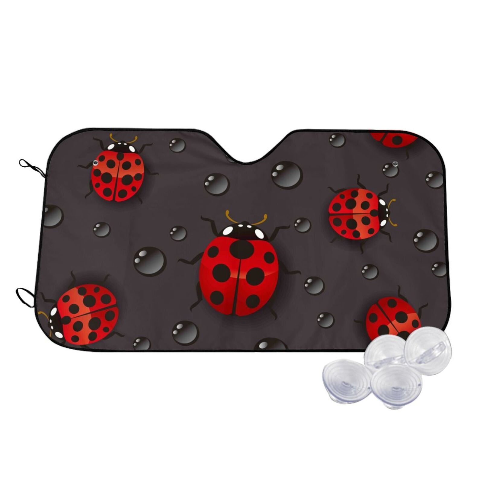 Balery Red Ladybugs Print Car Windshield Sun Shade,Windshield Sunshade ...