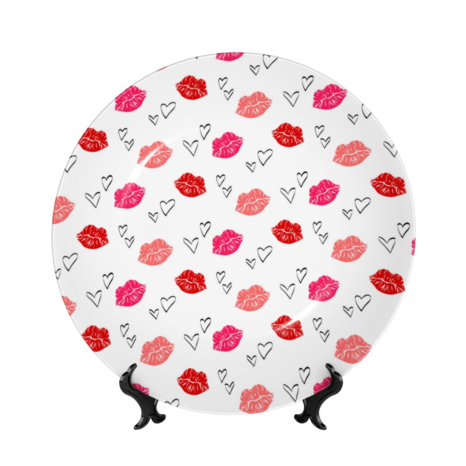 Balery Red Lips 1 Print Bone China Decorative Plate Ceramic Dinner ...