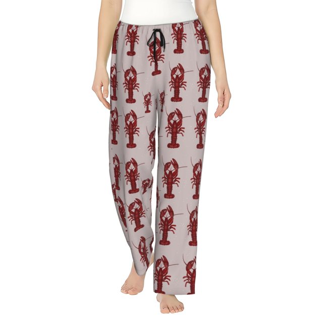 Balery Red Lobster With Claws print Women's Pajama Pants,Ultra ...