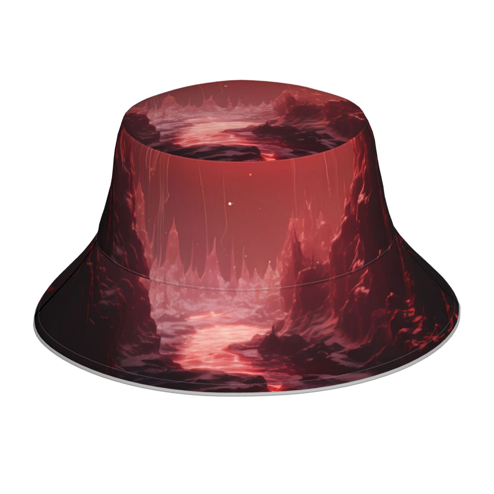 Balery Red Moon Lava Sun Hats for Men Women Bucket Hat UPF 50+ Buckey ...