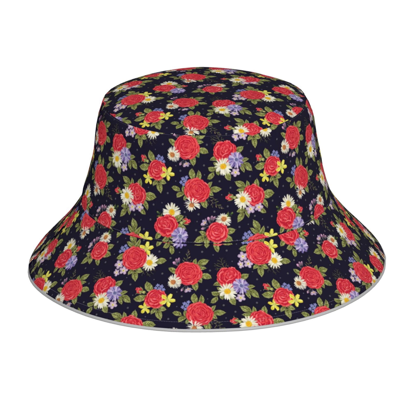 Balery Red Rose Flower Sun Hats for Men Women Bucket Hat UPF 50+ Buckey ...