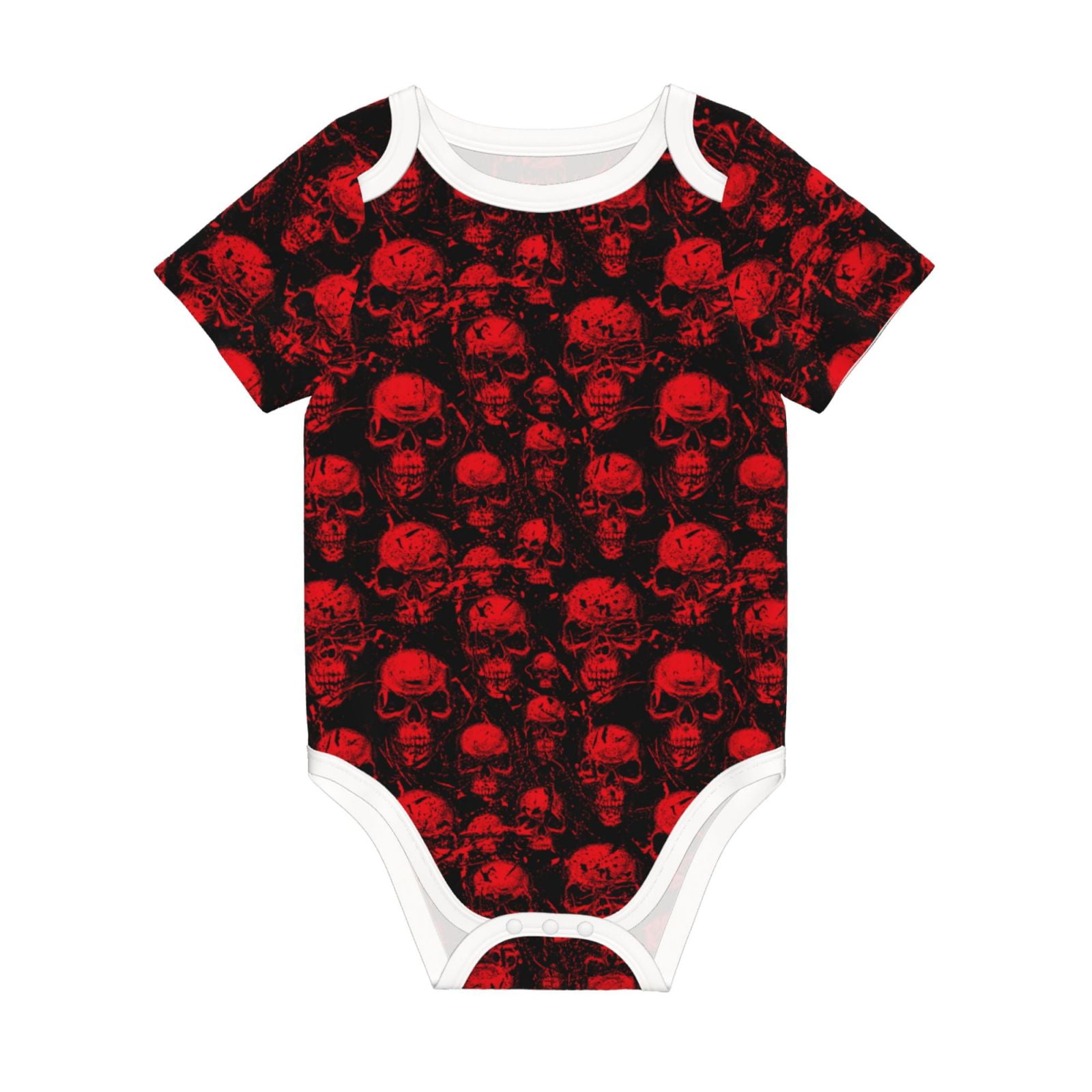 Balery Red Skulls Pattern Baby Climbing Clothes Infant Bodysuit Cute ...