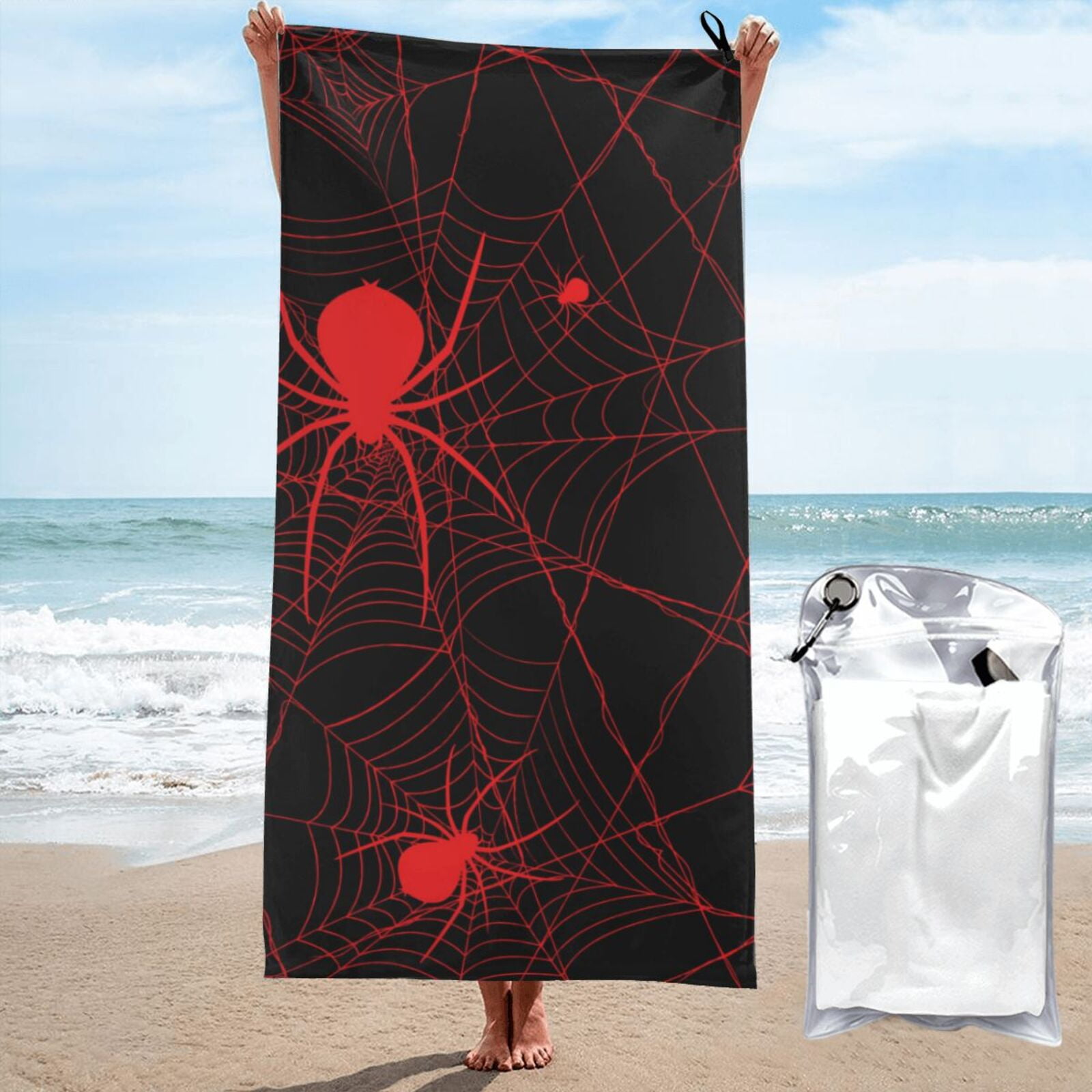 Balery Red Spider On The Web Print Towels - Luxurious Jumbo Bath Sheet ...