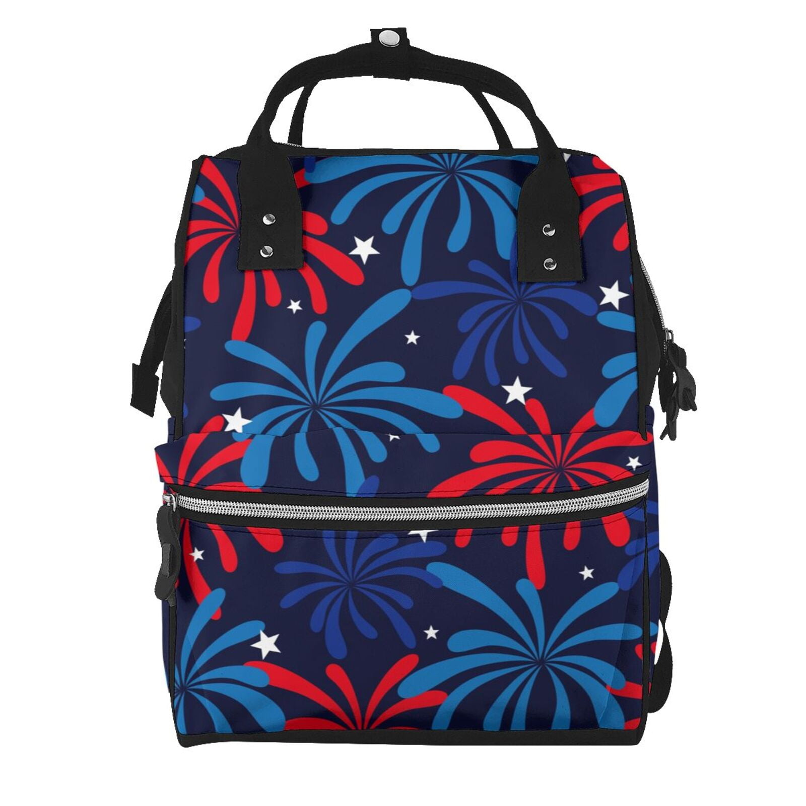 Balery Red White Blue Fireworks Mummy Backpack - Waterproof Twill ...