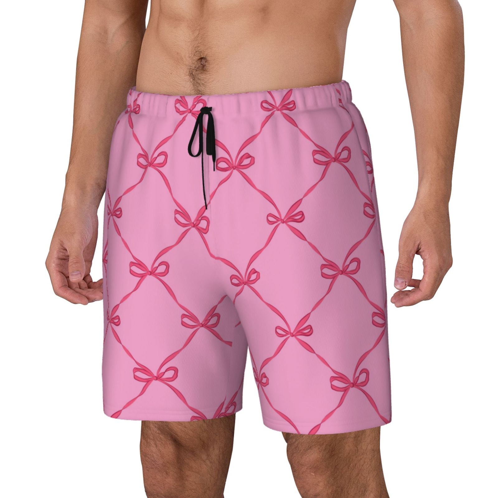 Balery Red ribbons Pattern Mens Swim Trunks Swim Shorts for Men Quick ...